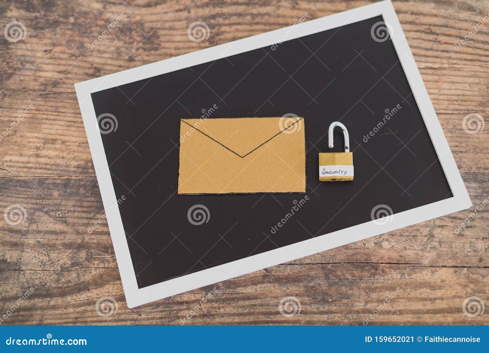 Lack of User Privacy Concept, Email Envelope Miniature on Desk with ...
