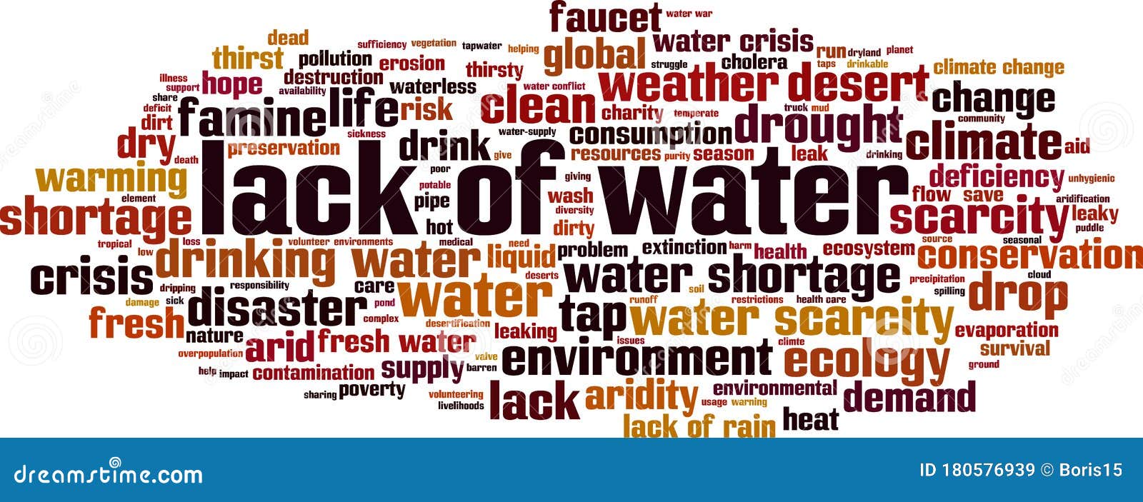 Lack of water word cloud stock vector. Illustration of water - 180576939