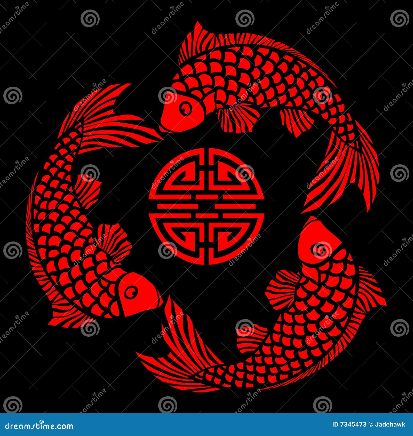 Lacquer Tile With Fish Design Cartoon Vector | CartoonDealer.com #7345473
