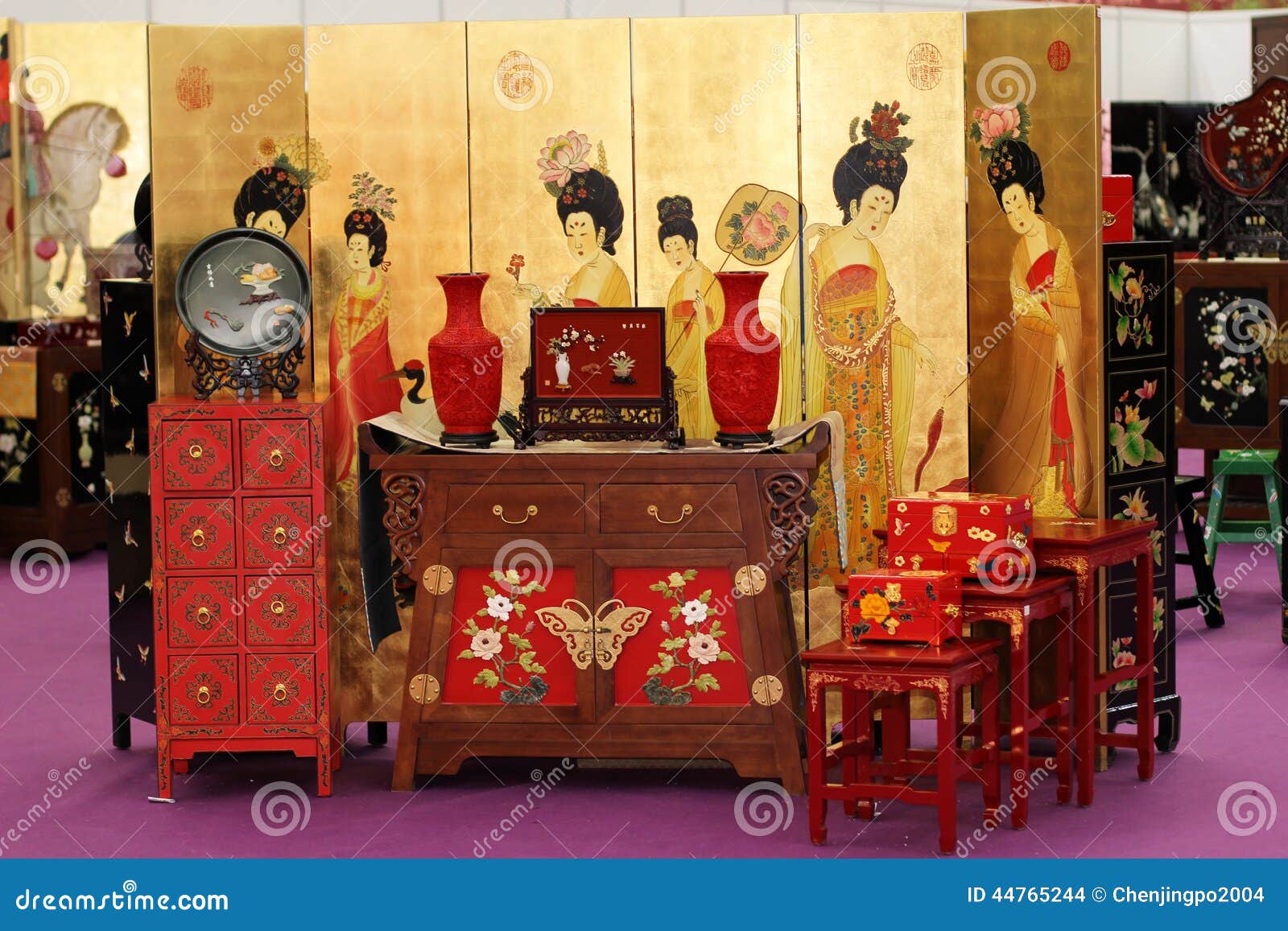 The Lacquer Ware and Furniture Stock Photo - Image of screen, ancient ...