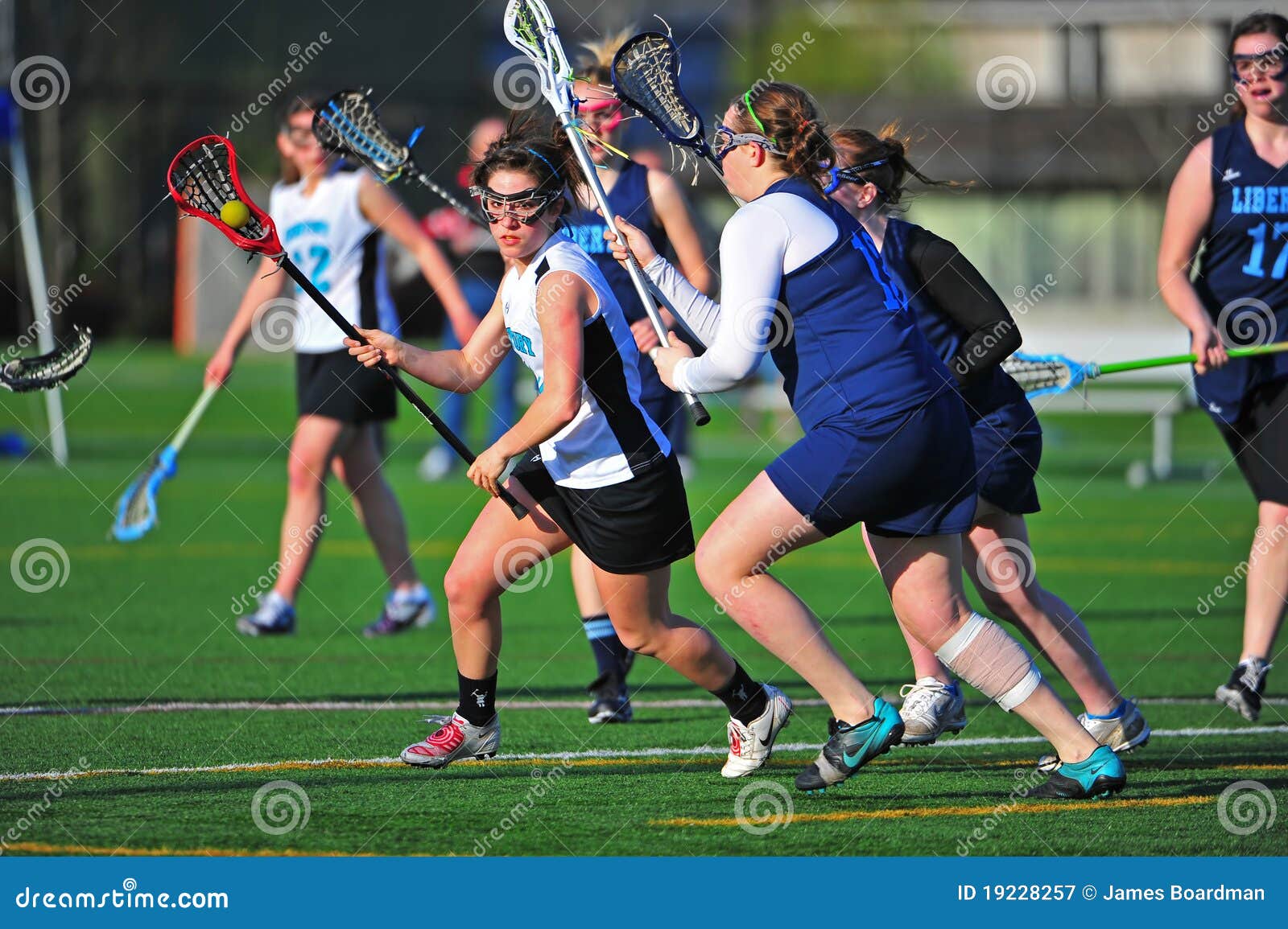 Lacrosse Girls Defending the Goal Editorial Photography - Image of pass ...