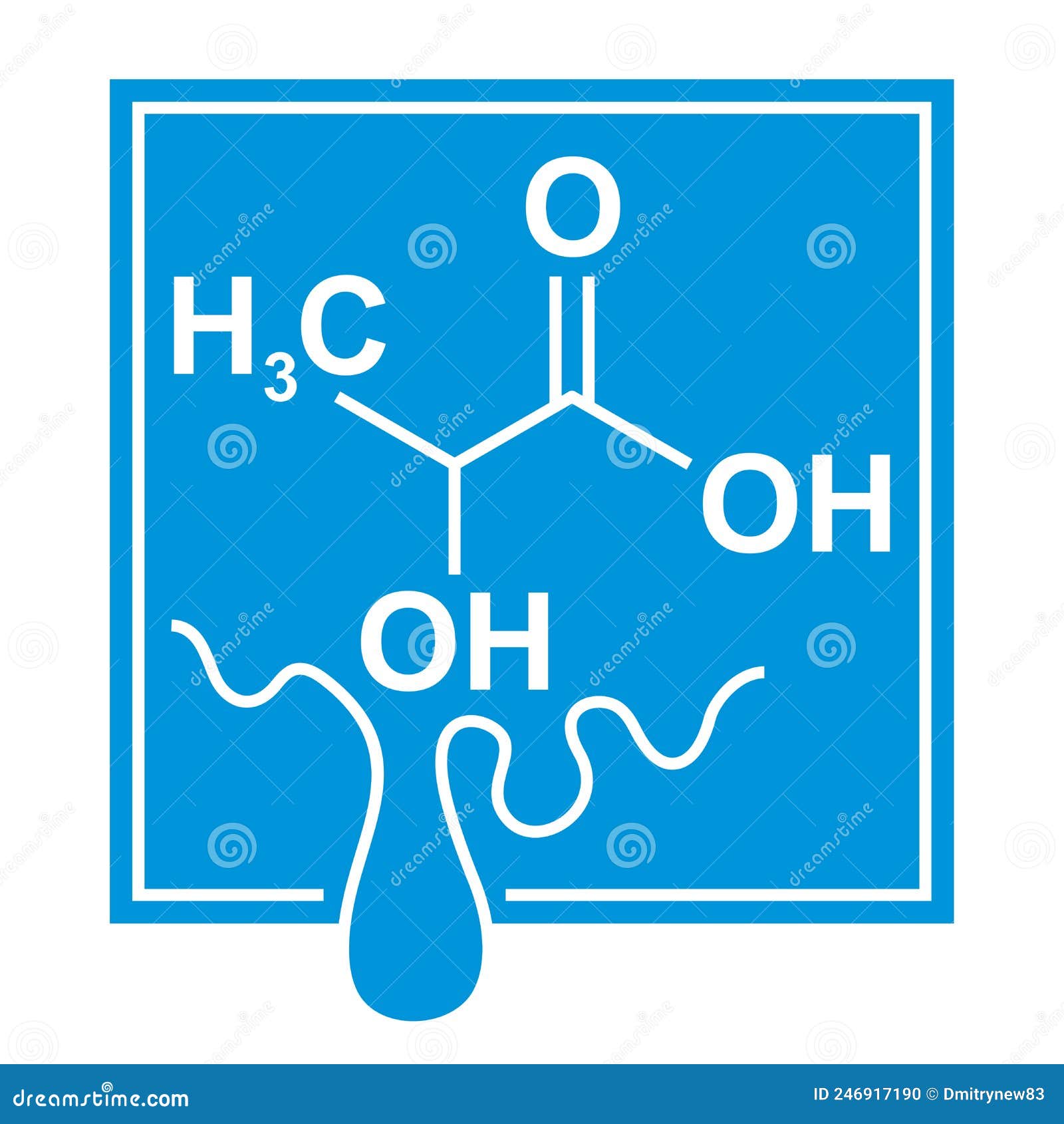 Lactic Acid Icon with Formula and Milk Drops Stock Vector ...