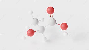 Lactic Acid Molecule 3d, Molecular Structure, Ball and Stick Model ...