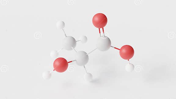 Lactic Acid Molecule 3d, Molecular Structure, Ball and Stick Model ...