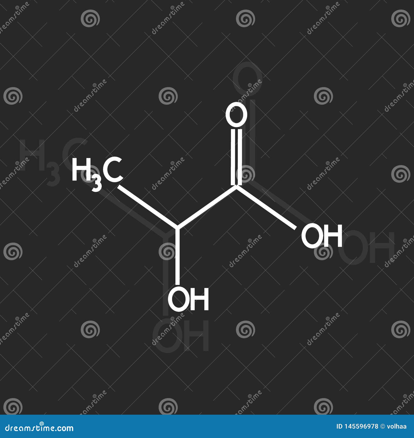 Lactic acid vector icon stock vector. Illustration of molecular - 145596978