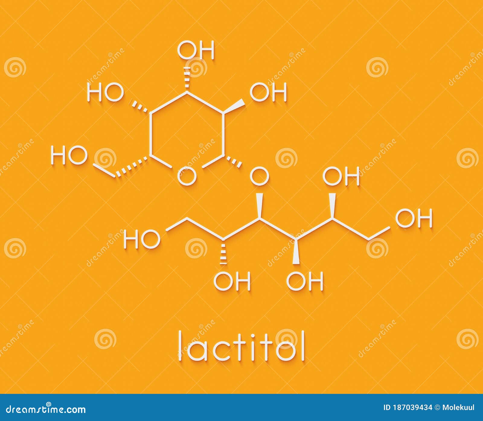 Lactitol Sweetener And Laxative Molecule. Atoms Are Represented As ...
