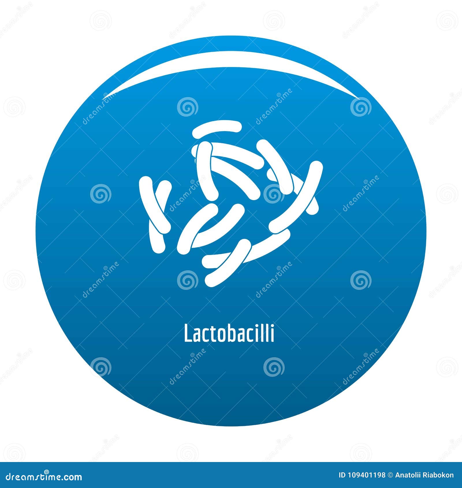 Lactobacilli Icon Blue Vector Stock Vector - Illustration of infection ...