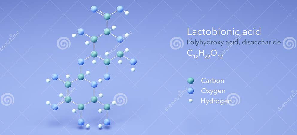 Lactobionic Acid, Lactobionate, Molecular Structures, 3d Model ...