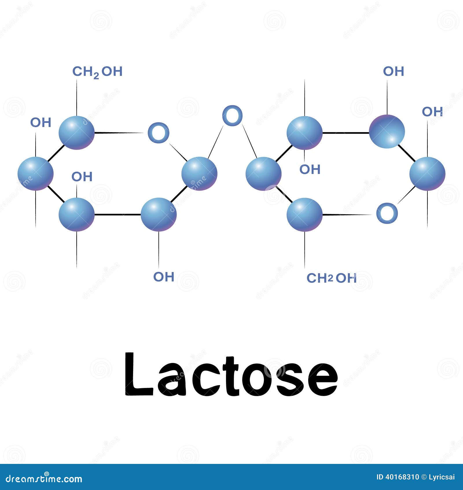 Lactose illustration de vecteur. Illustration du molécule - 40168310