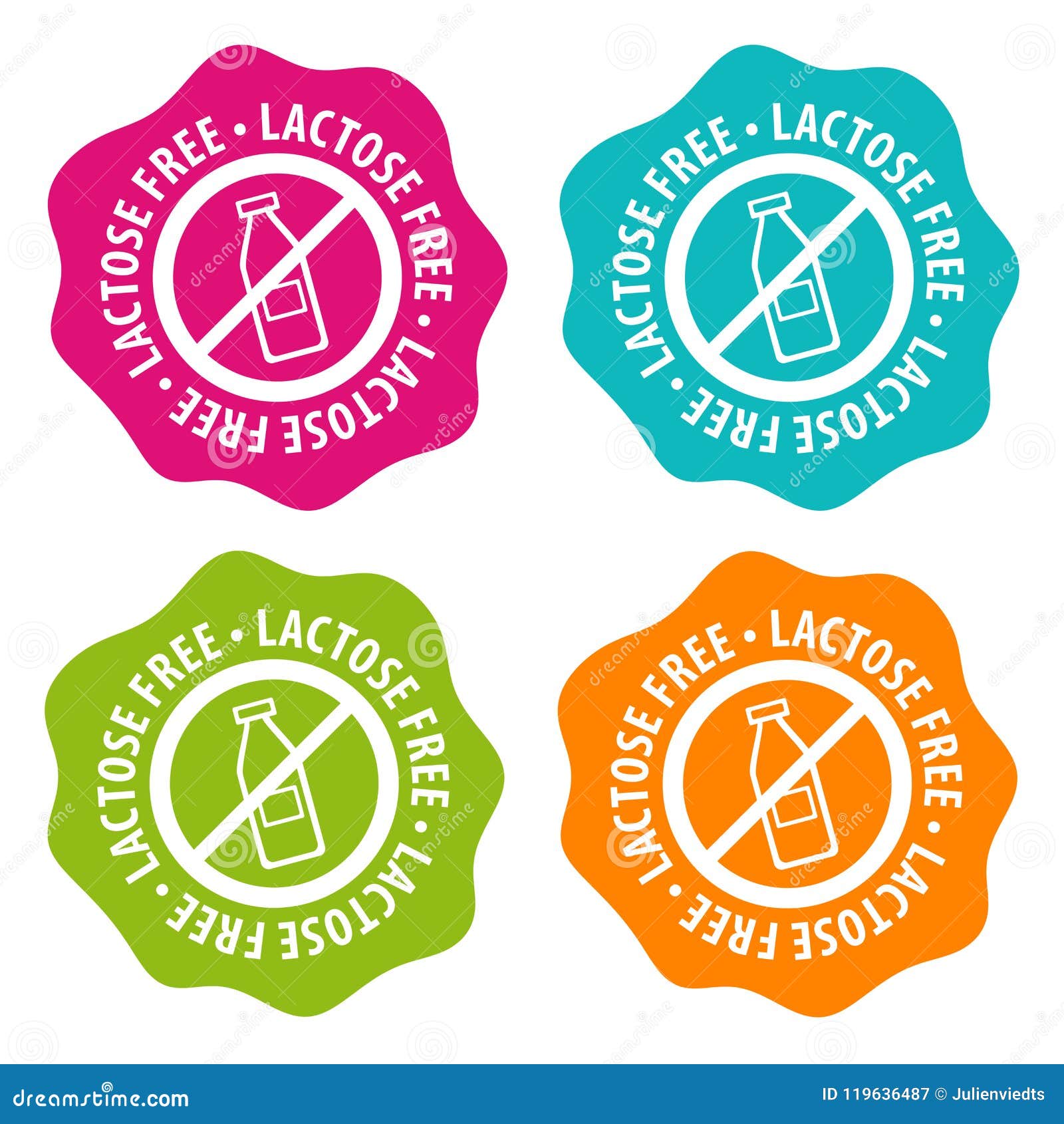 Lactose Free Badges. Eps10 Vector. Stock Vector - Illustration of ...