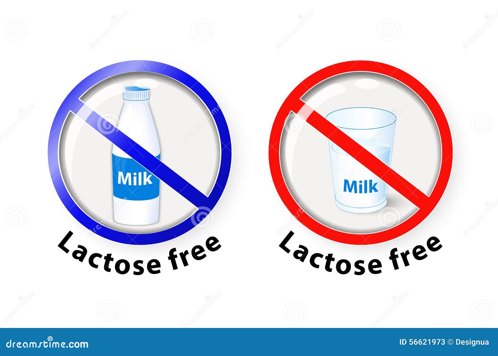 Lactose Free Label Vector. Lactose Intolerance Badge Isolated On White ...