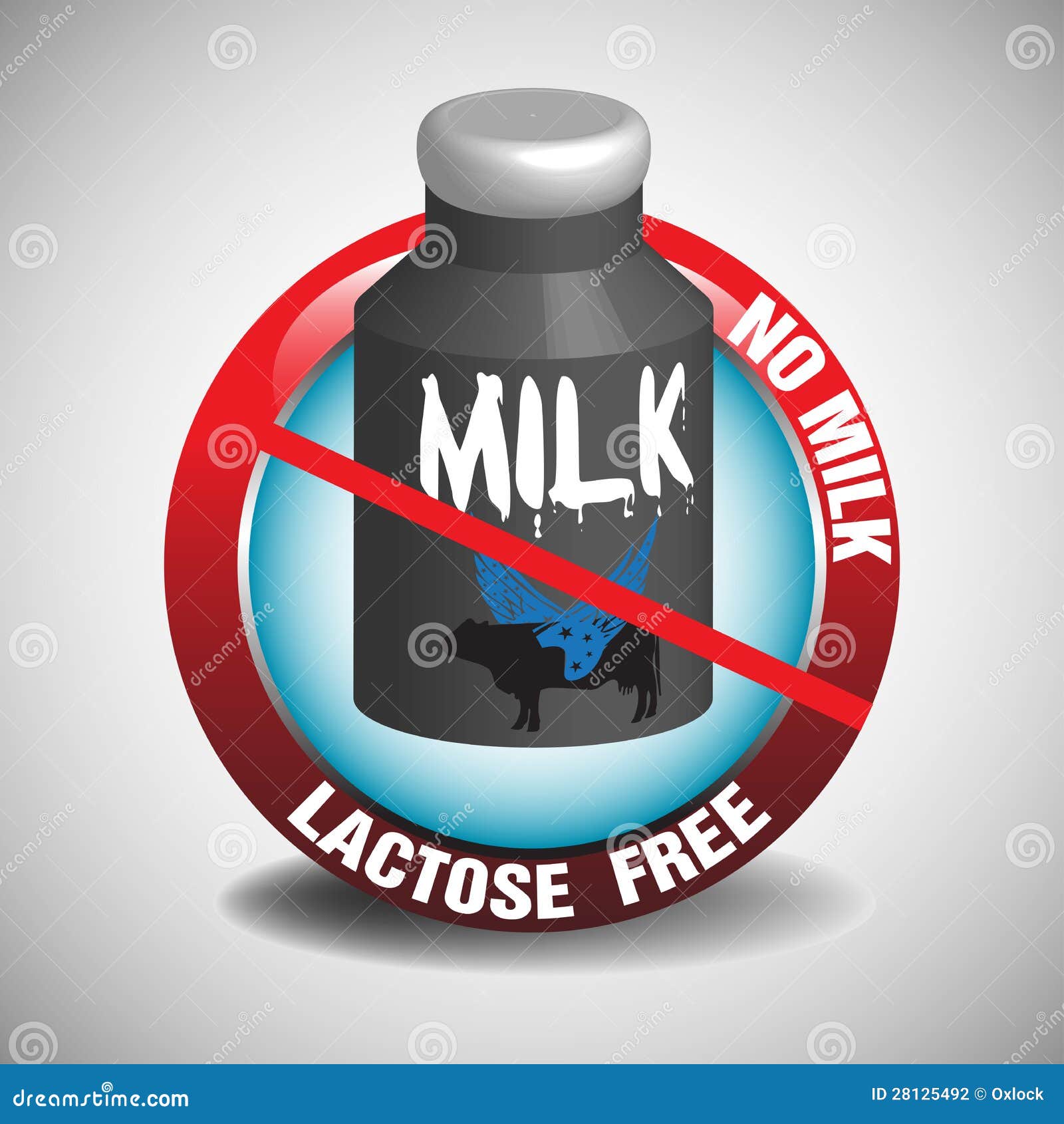 Lactose Free Label Vector. Lactose Intolerance Badge Isolated On White ...