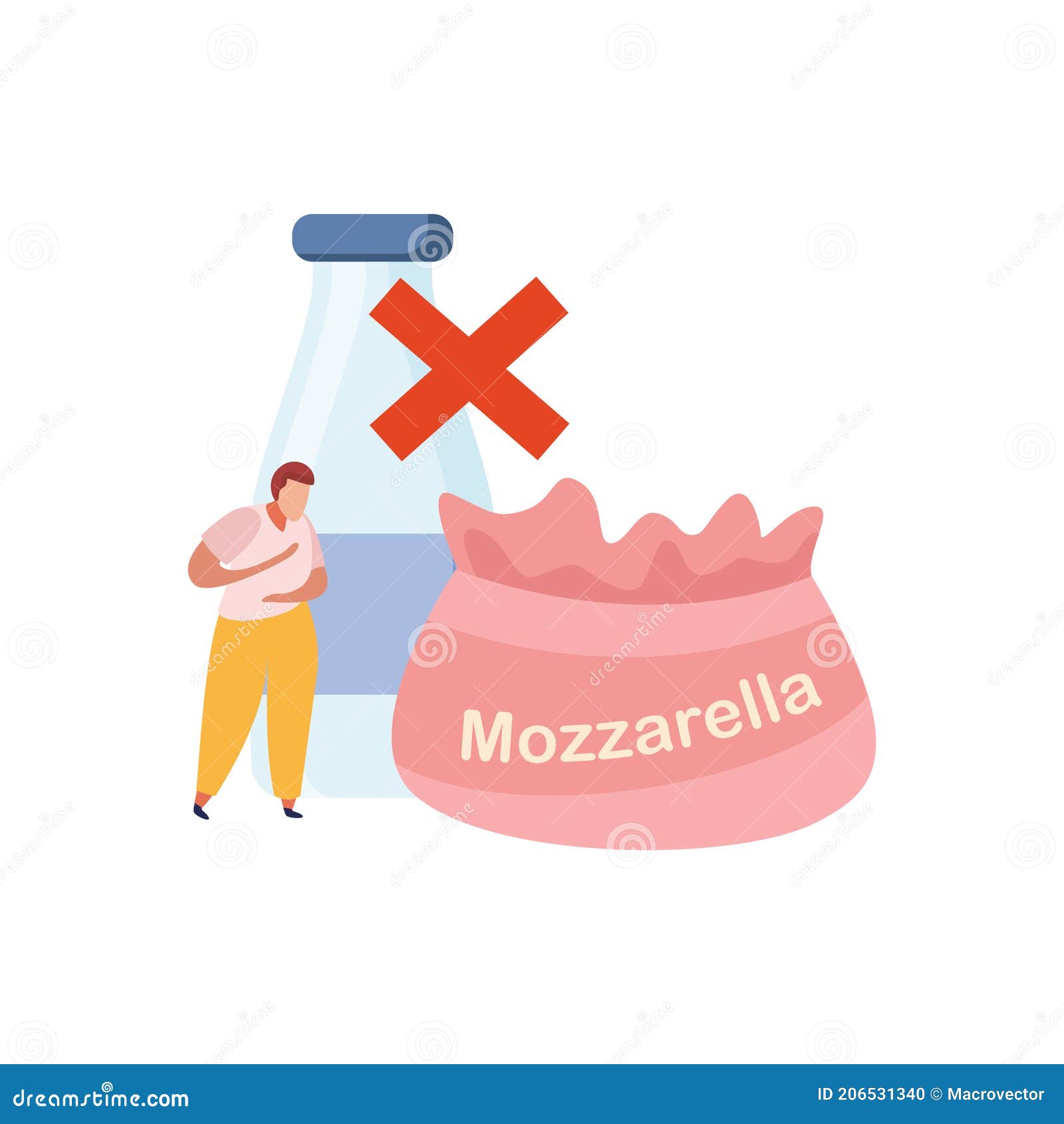 Lactose Intolerance Illustration Stock Illustration - Illustration of ...