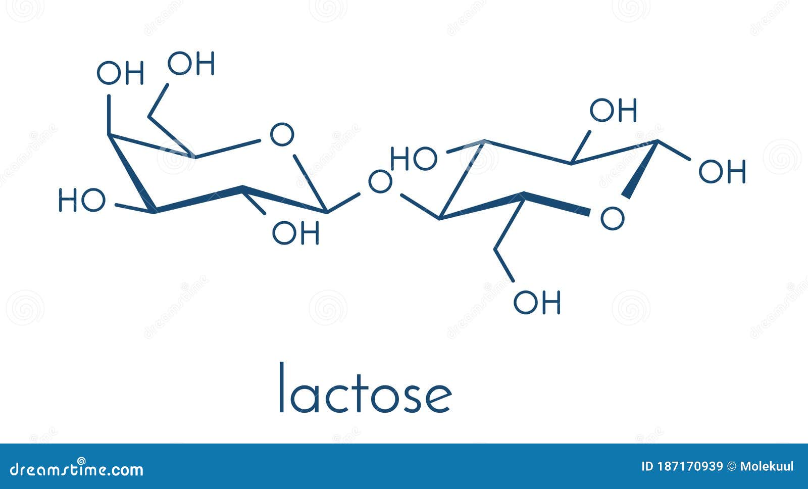 Lactose Milk Sugar Molecule. Skeletal Formula. Stock Vector ...