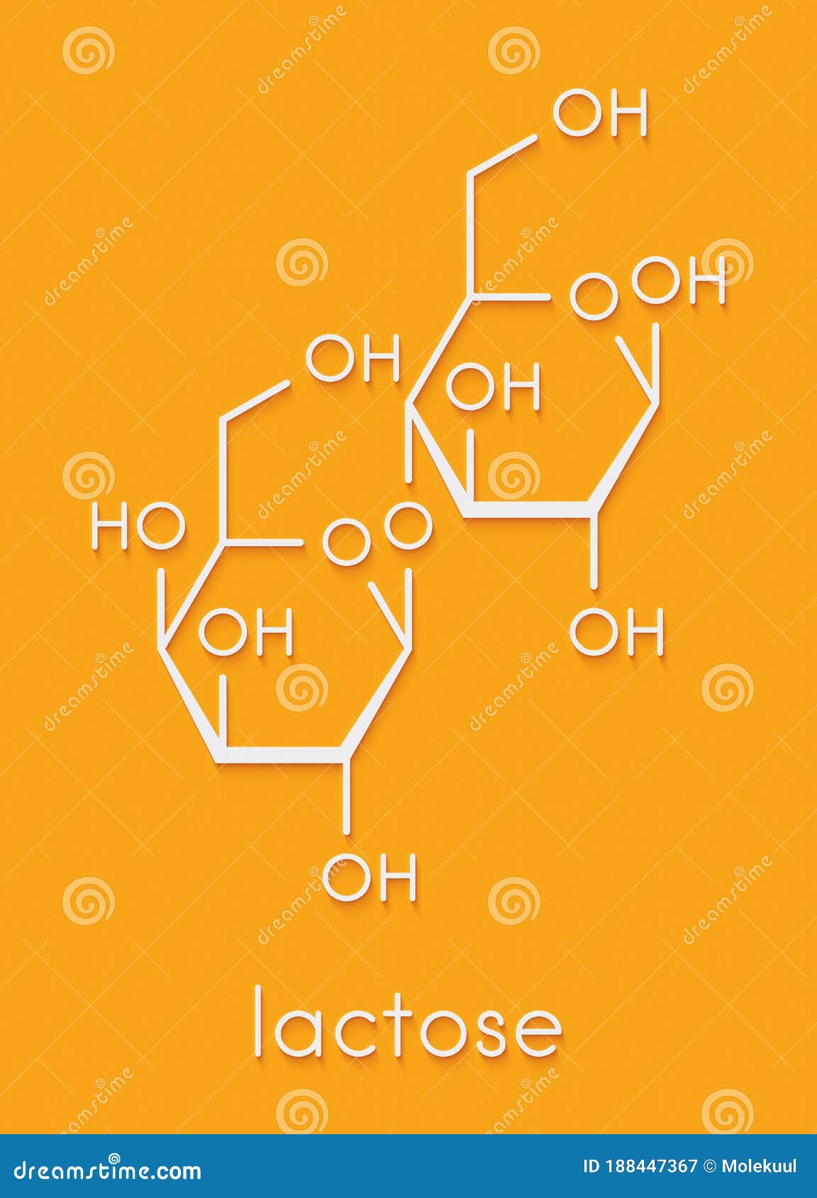 Lactose Formula With Molecular Structure On Blue Background Vector ...