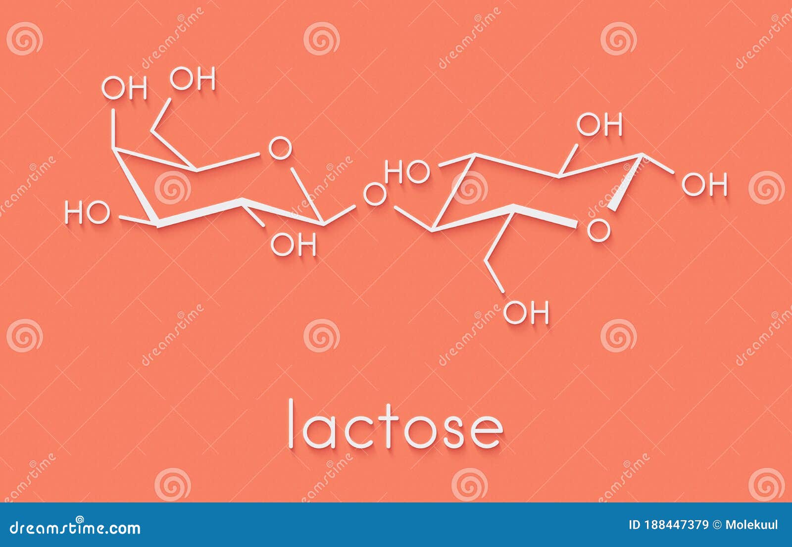 Lactose Formula With Molecular Structure On Blue Background Vector ...