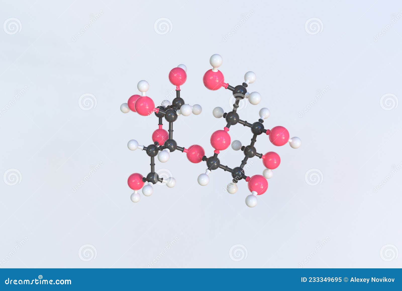 Lactose Molecule Made with Balls, Scientific Molecular Model. 3D ...