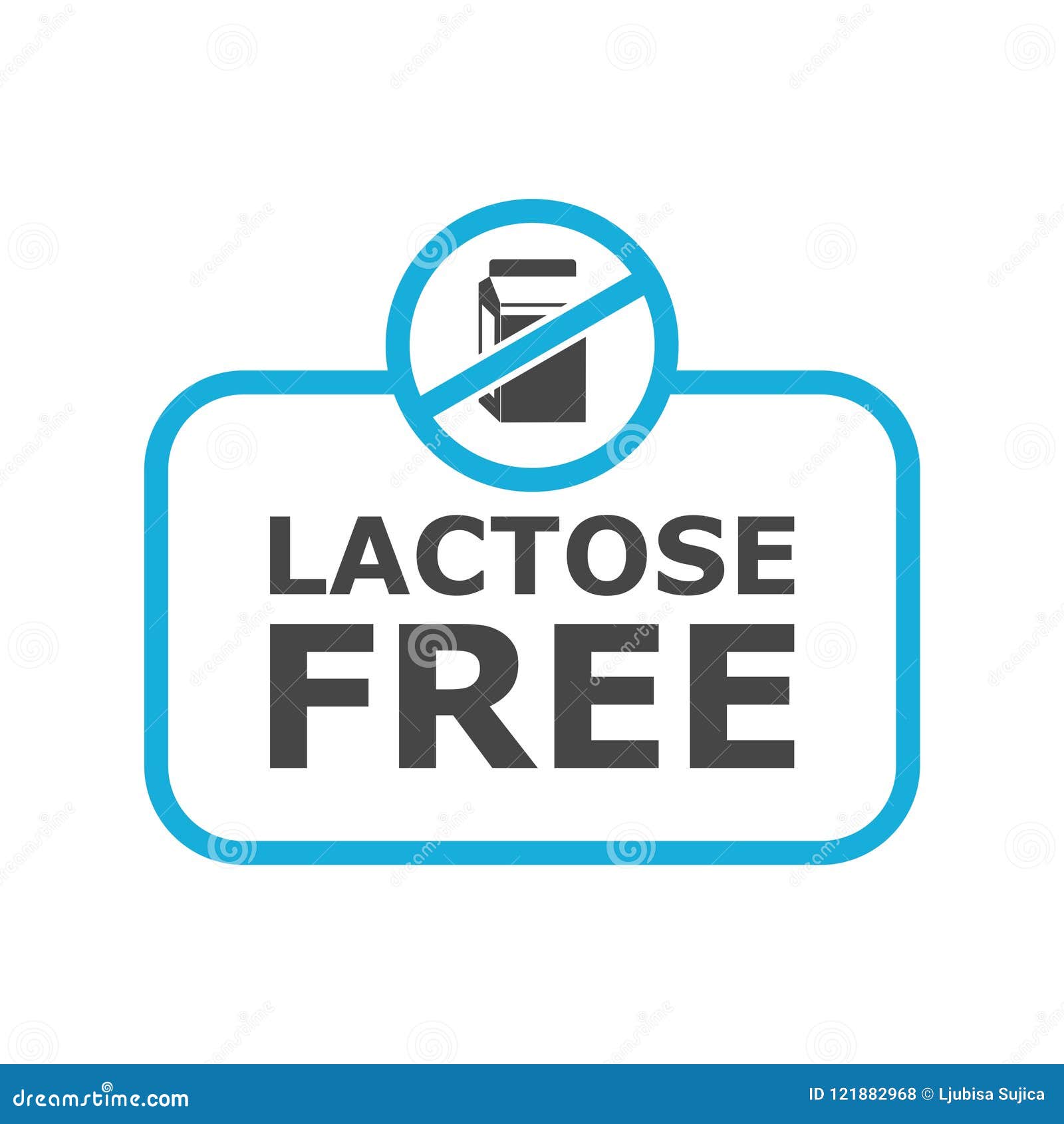 Lactose Vrij Teken, Lactose Vrij Pictogram Stock Illustratie ...
