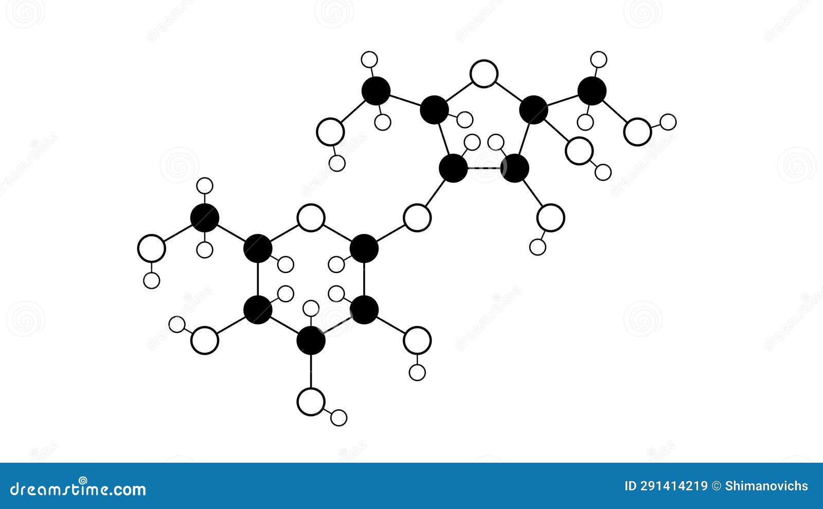 Lactulose Molecule Structural Chemical Formula Ball And Stick Model