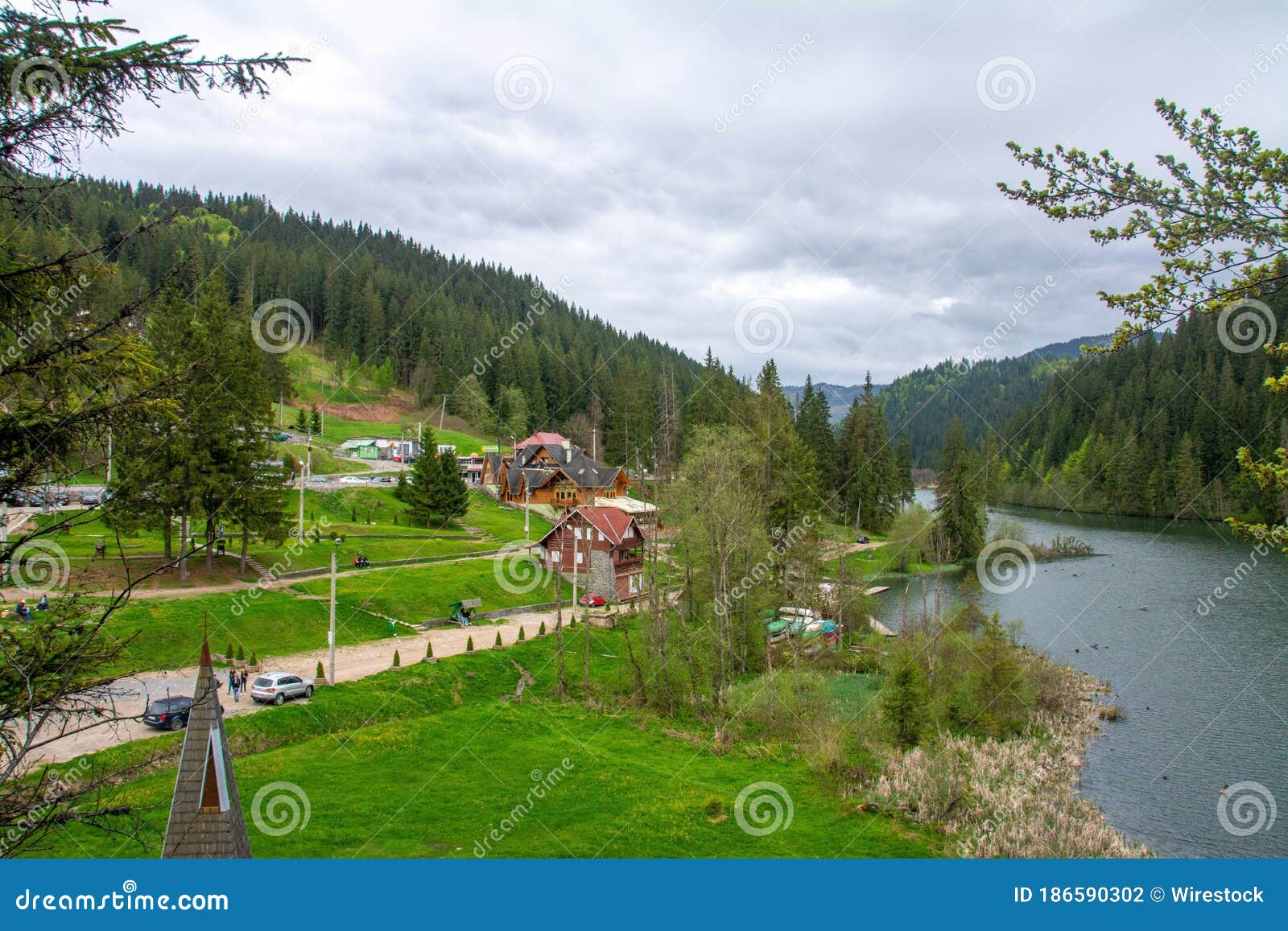 LACUL ROSU, ROMANIA - May 17, 2020: Red Lake in Romania Stock Photo ...