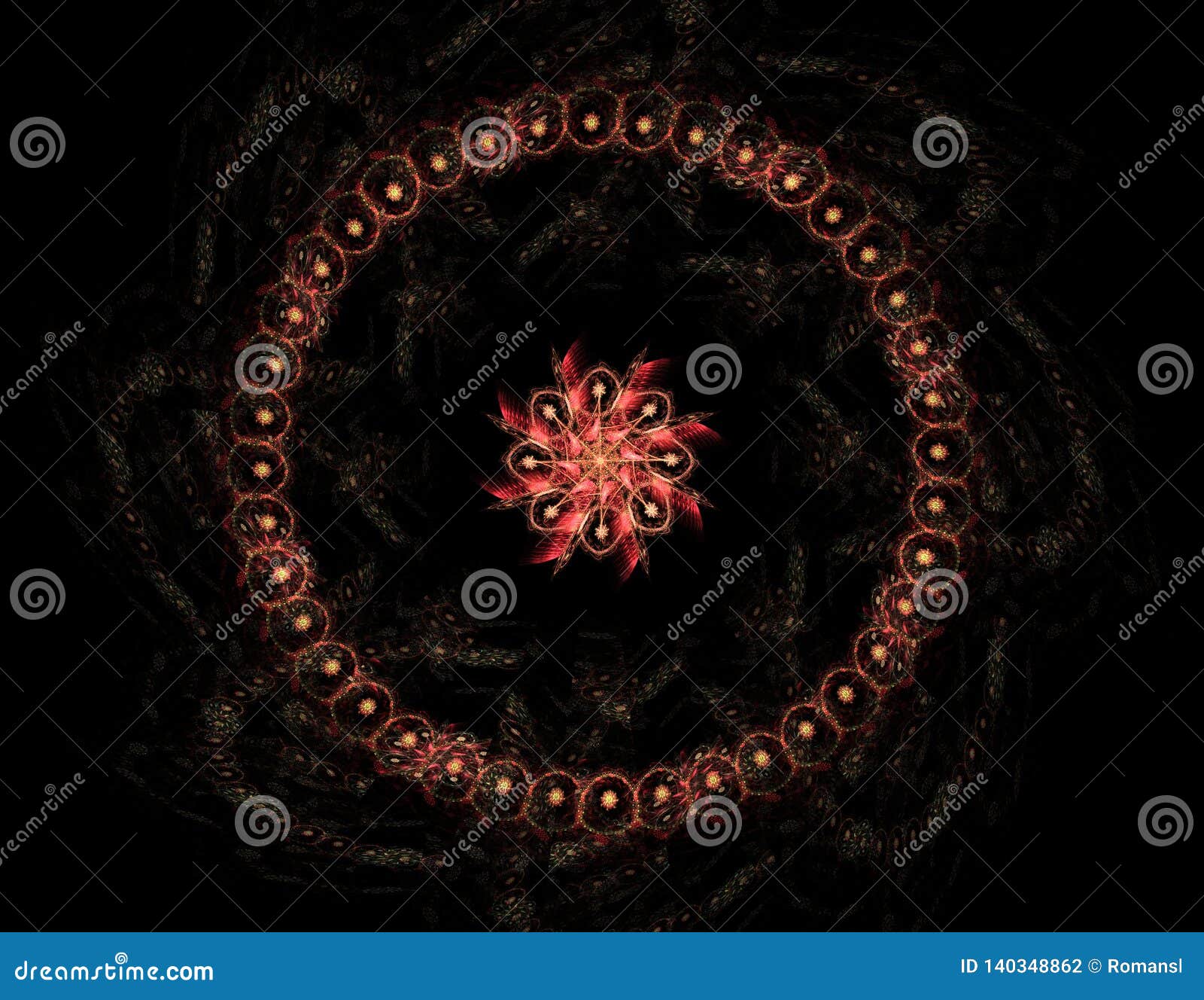 Lacy Colorful Clockwork Pattern, Digital Fractal Art Design Stock ...