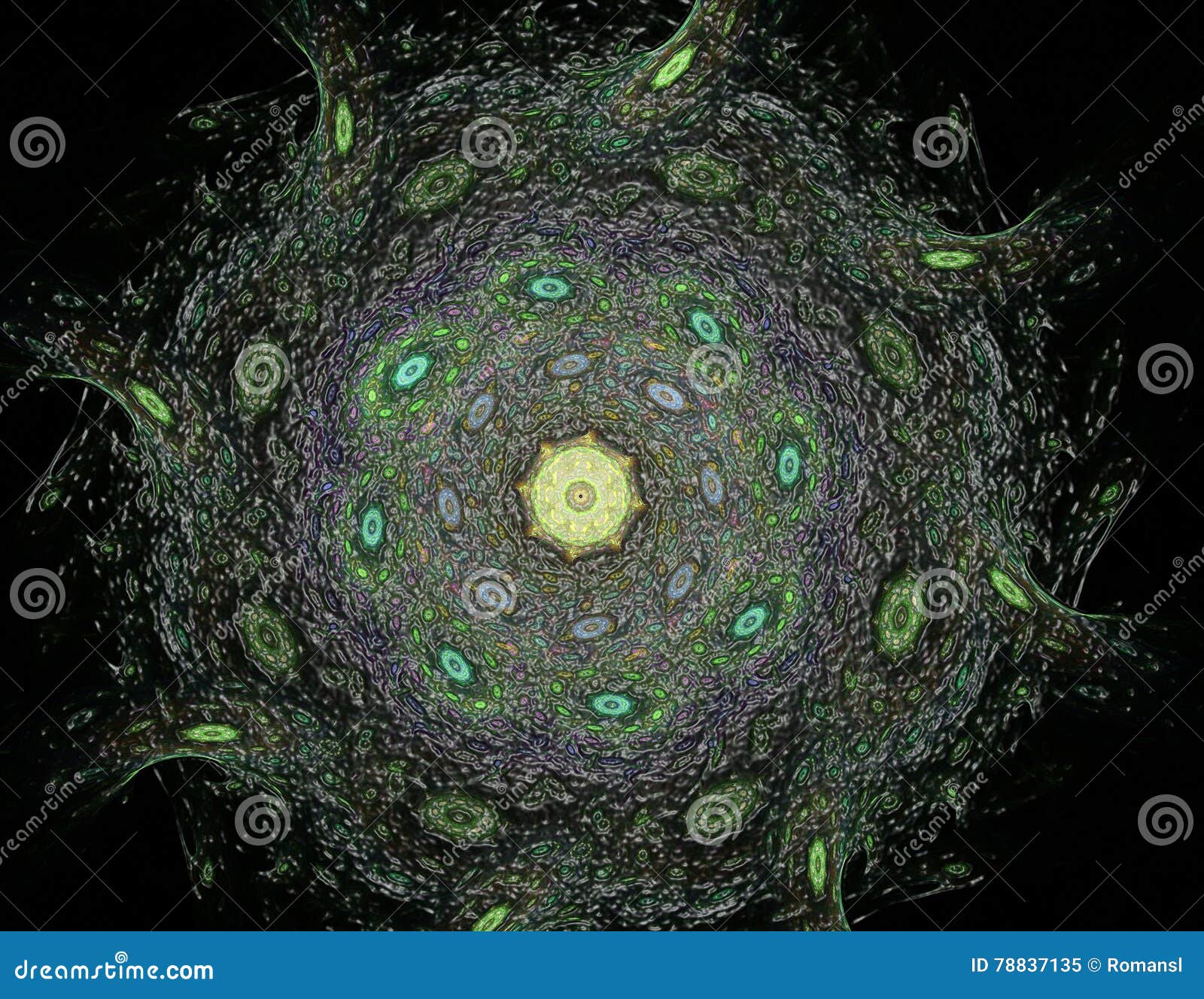 Lacy Colorful Clockwork Pattern. Digital Fractal Art Design. Stock ...