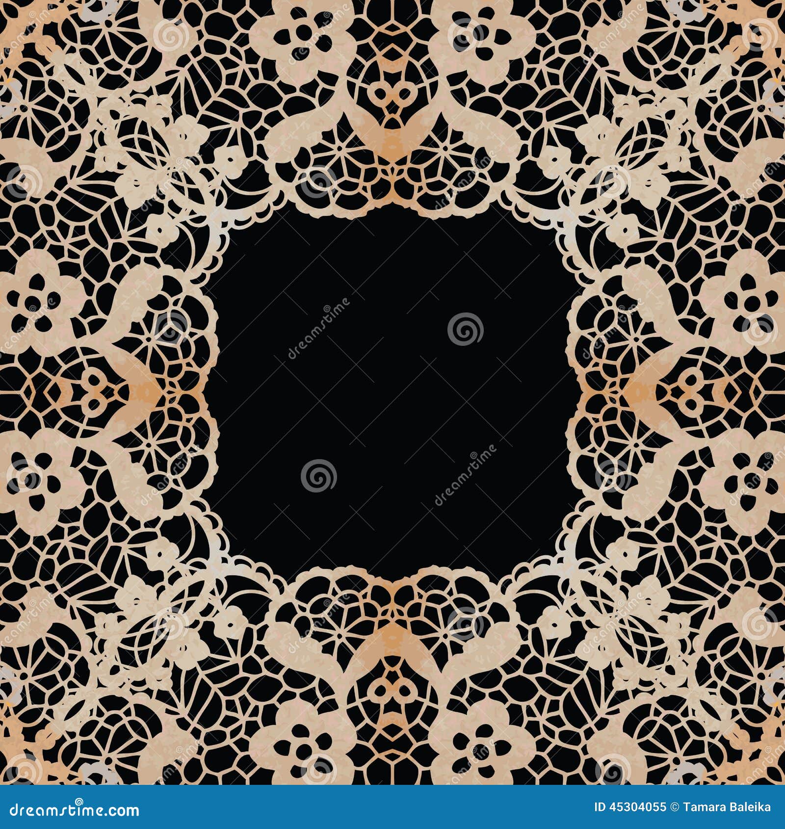 Lacy Elegant Frame. Invitation Card Stock Vector - Illustration of ...