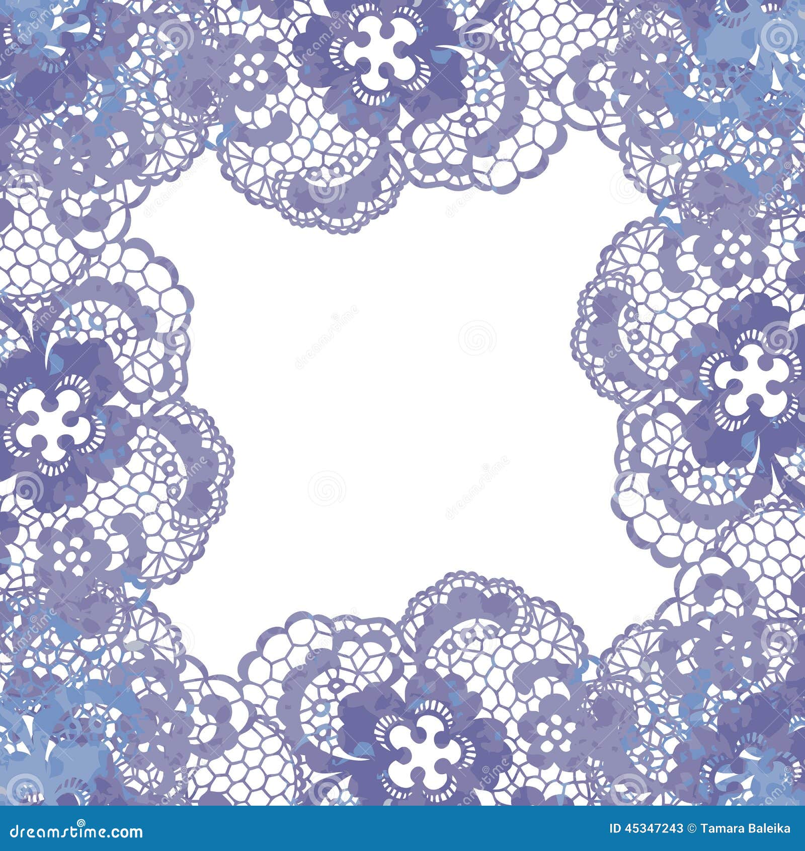 Lacy Elegant Frame. Invitation Card Stock Vector - Illustration of blue ...