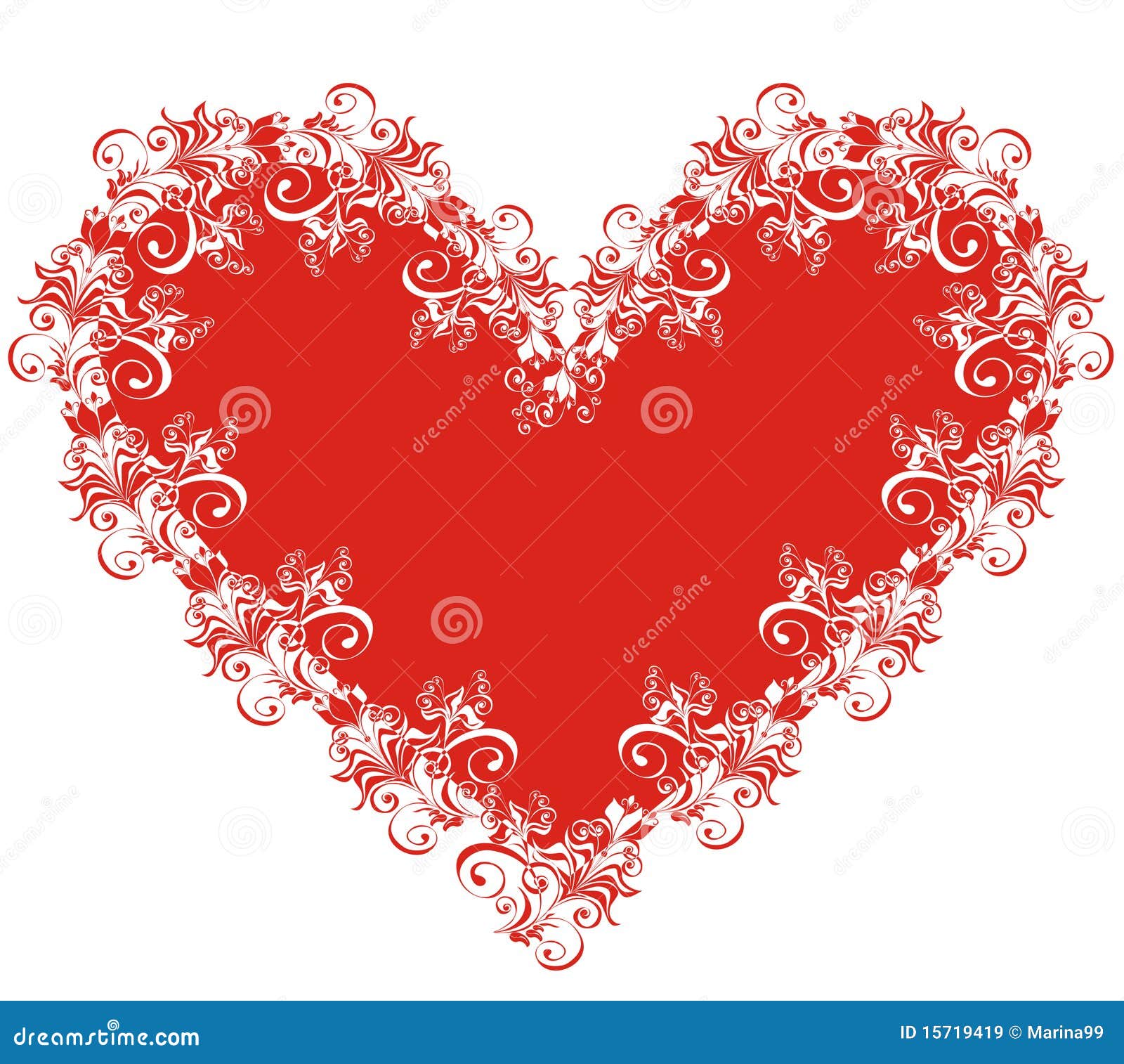Lacy Heart. Vector Illustration Stock Vector - Illustration of revival ...