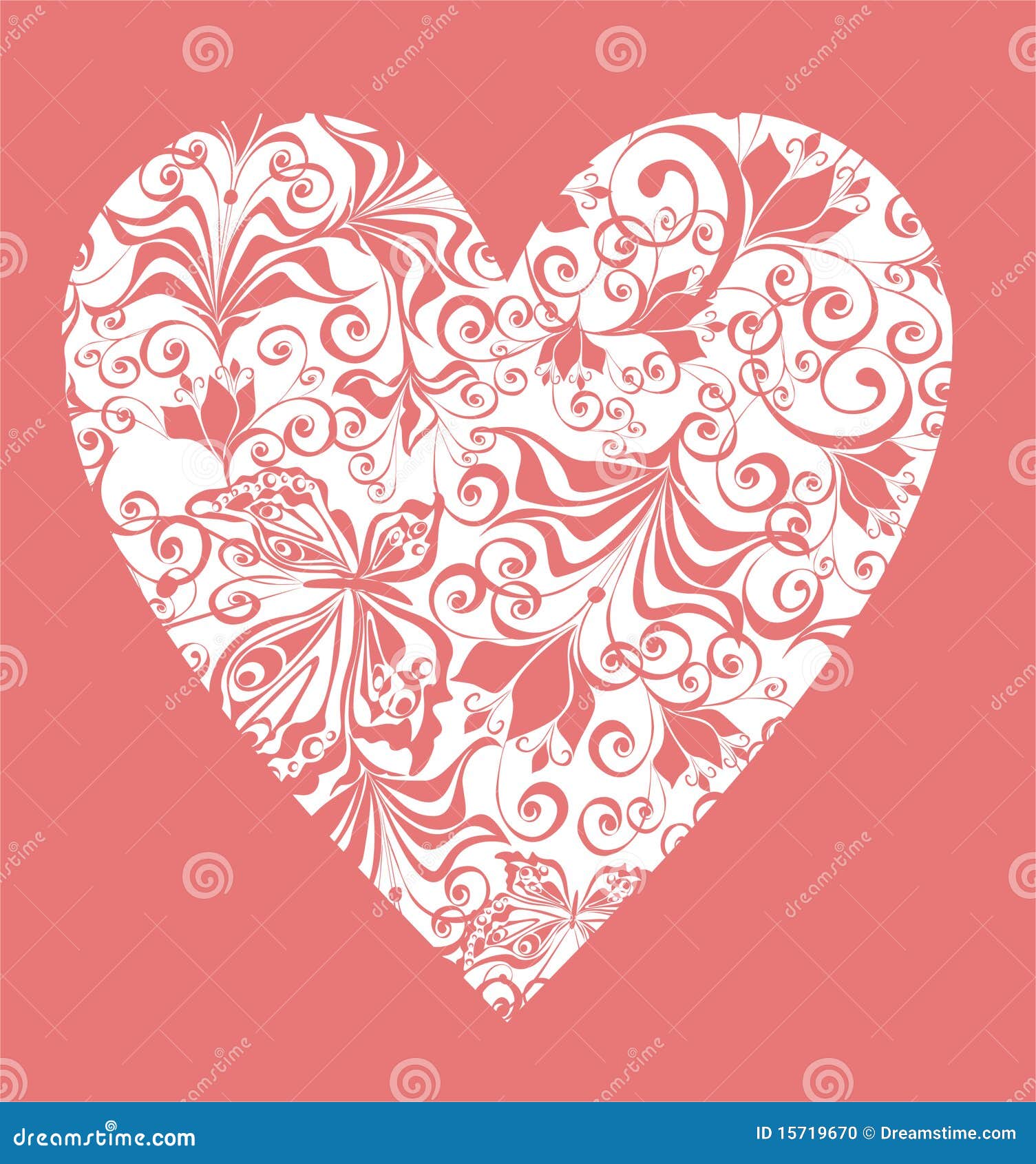 Lacy Heart. Vector Illustration Stock Vector - Illustration of icon ...