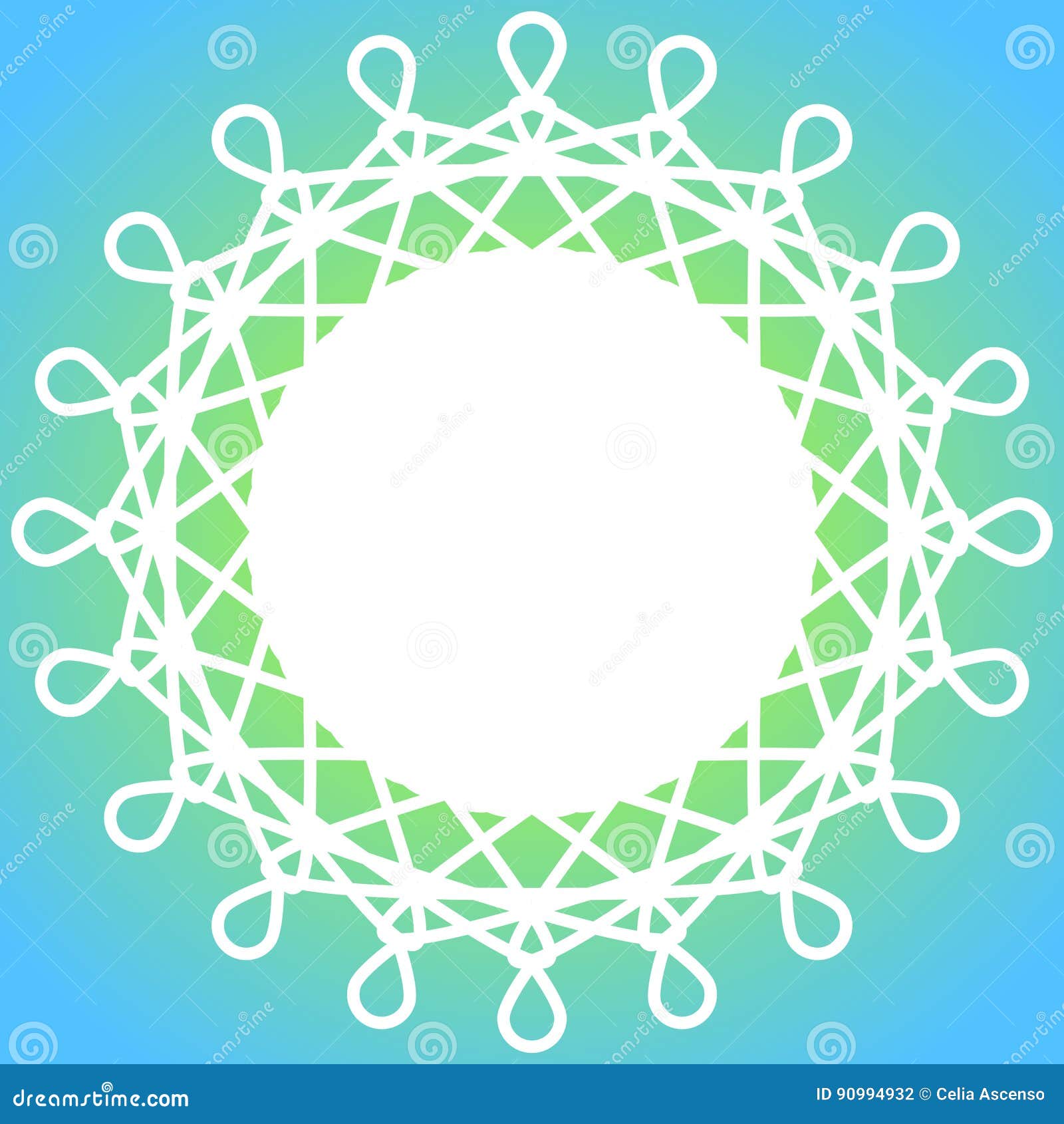 Lacy Snow Flake Border Frame Stock Illustration - Illustration of flake ...