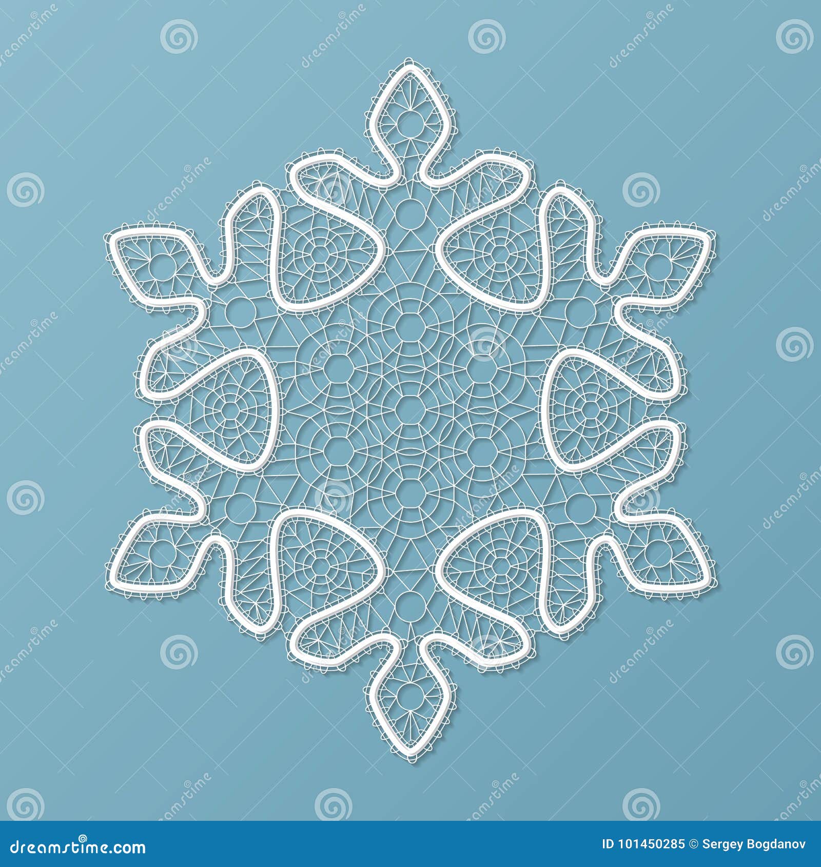 Lacy snowflake ornament stock vector. Illustration of design - 101450285