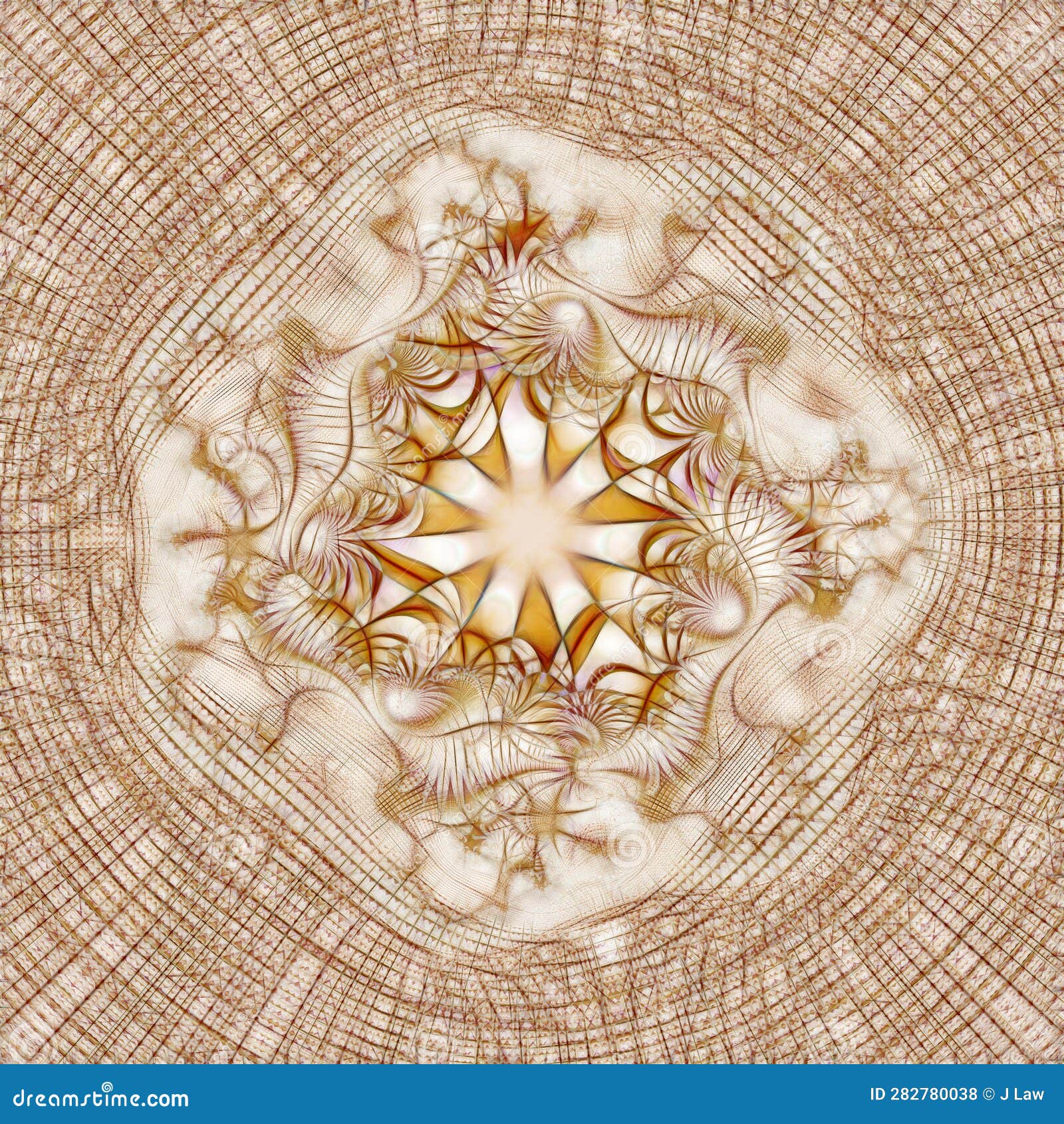 Pale Yellow Gold Metallic Circular Pattern and Design on Beige ...