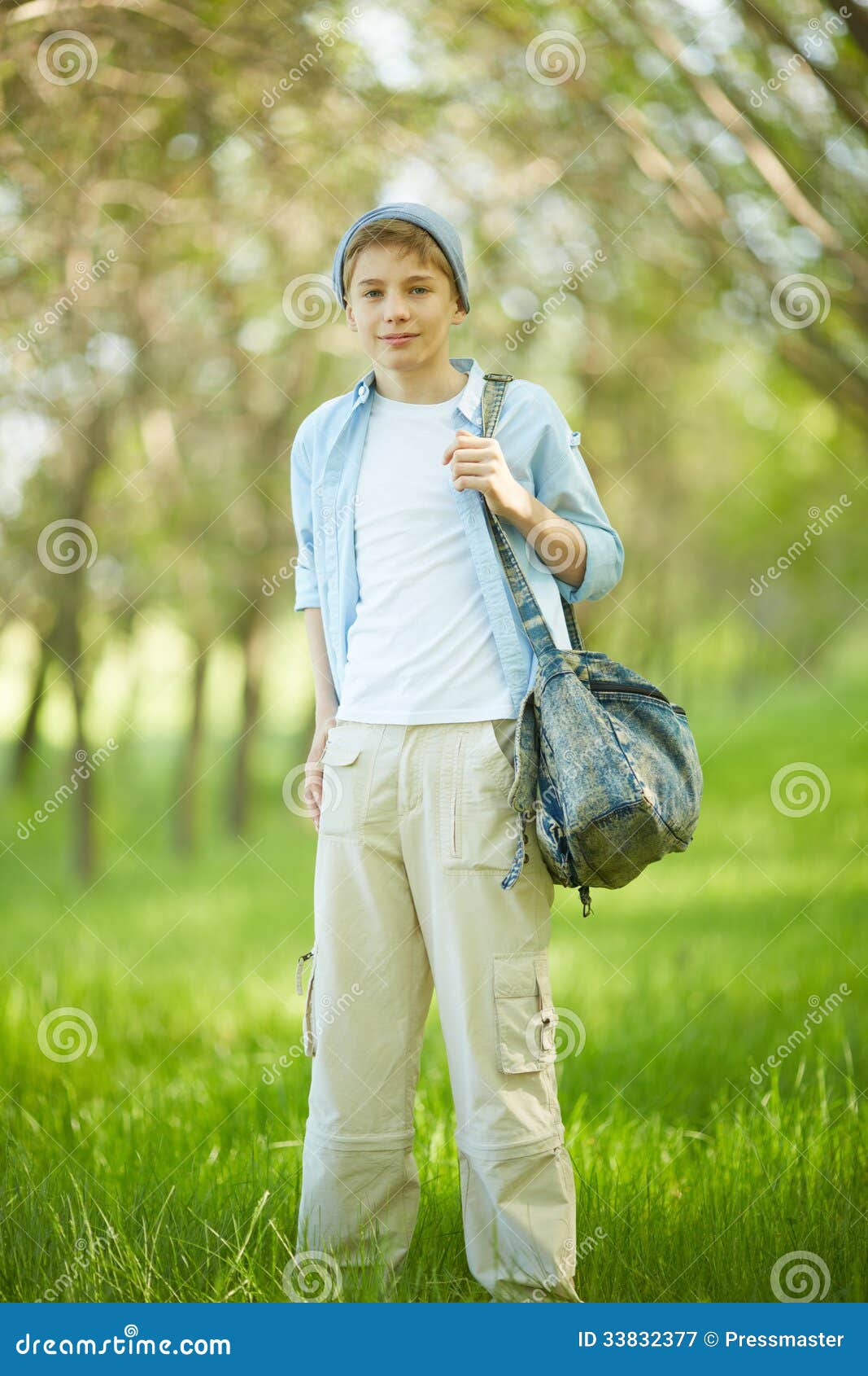 Lad in casual stock image. Image of natural, park, looking - 33832377