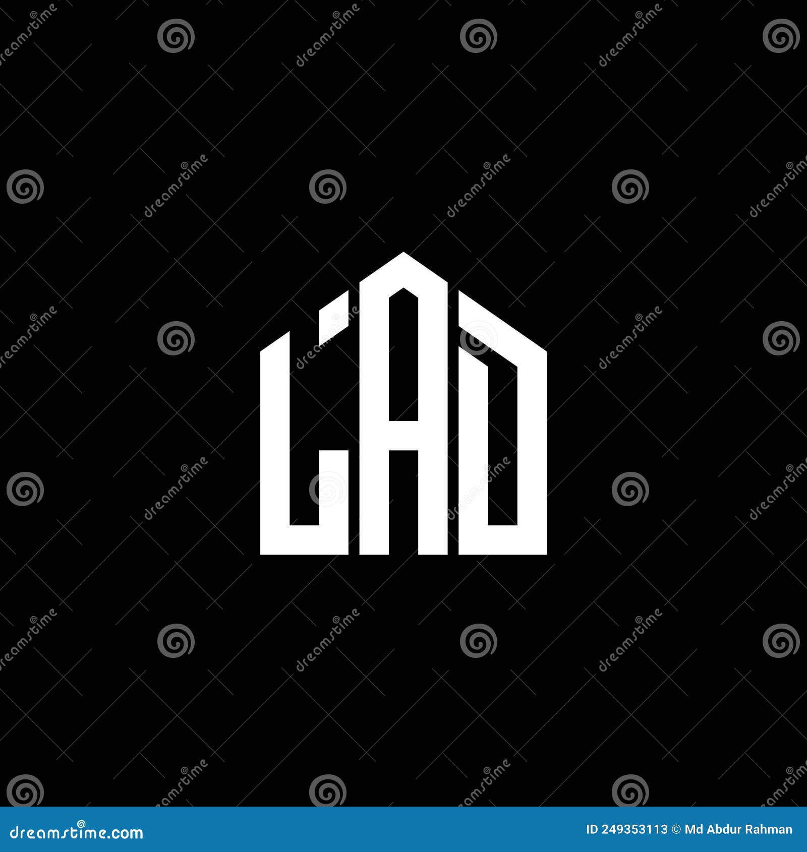 LAD Letter Logo Design On BLACK Background. LAD Creative Initials ...
