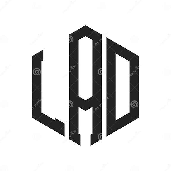 LAD Logo Design. Initial Letter LAD Monogram Logo Using Hexagon Shape ...