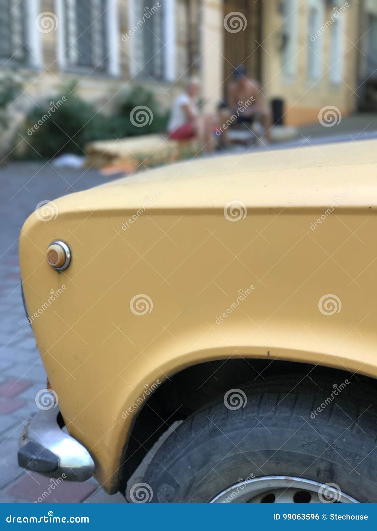 An old yellow Soviet Car stock photo. Image of lada, mustard - 99063596