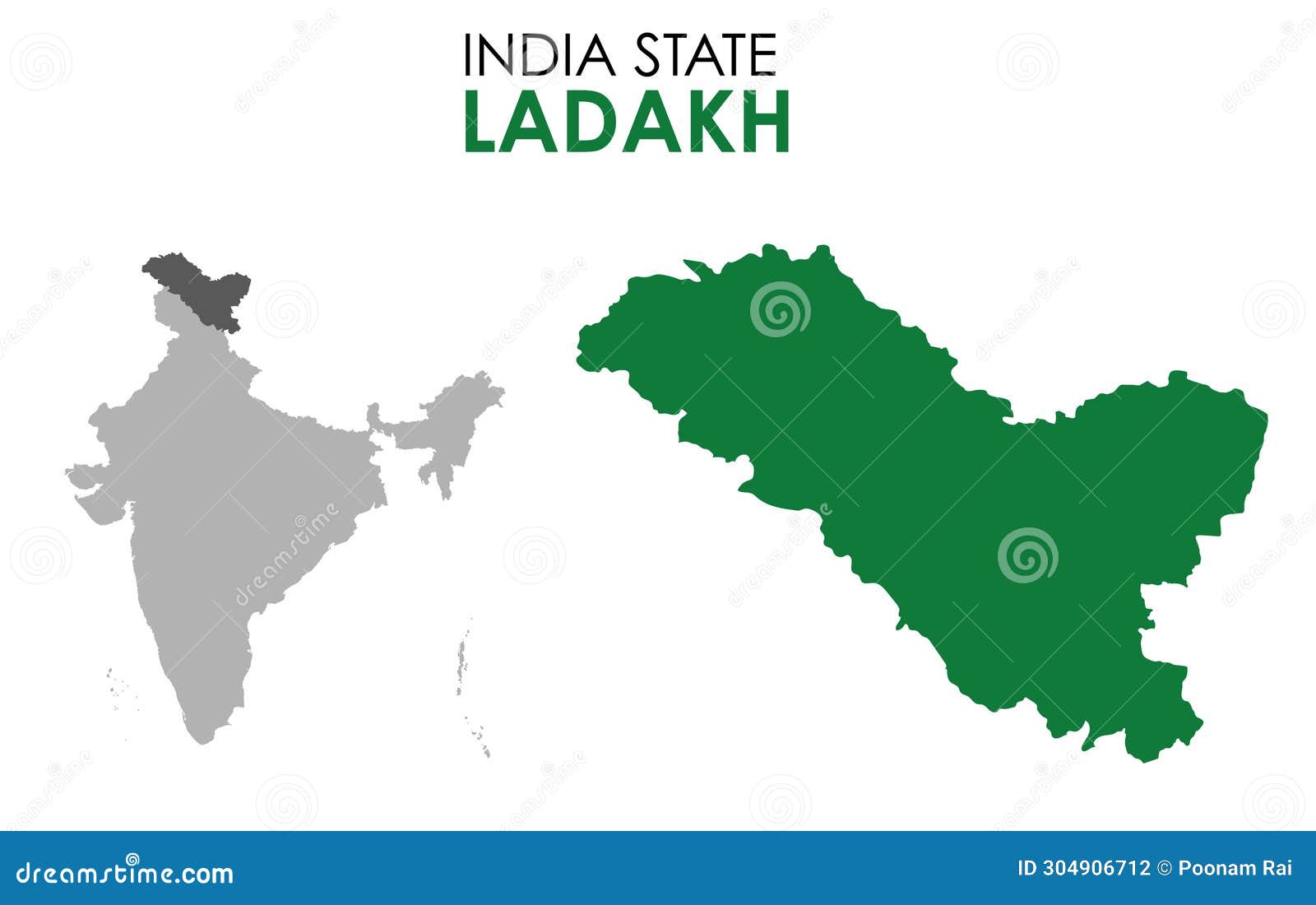 Ladakh Map Of Indian State. Ladakh Map Vector Illustration. Ladakh ...