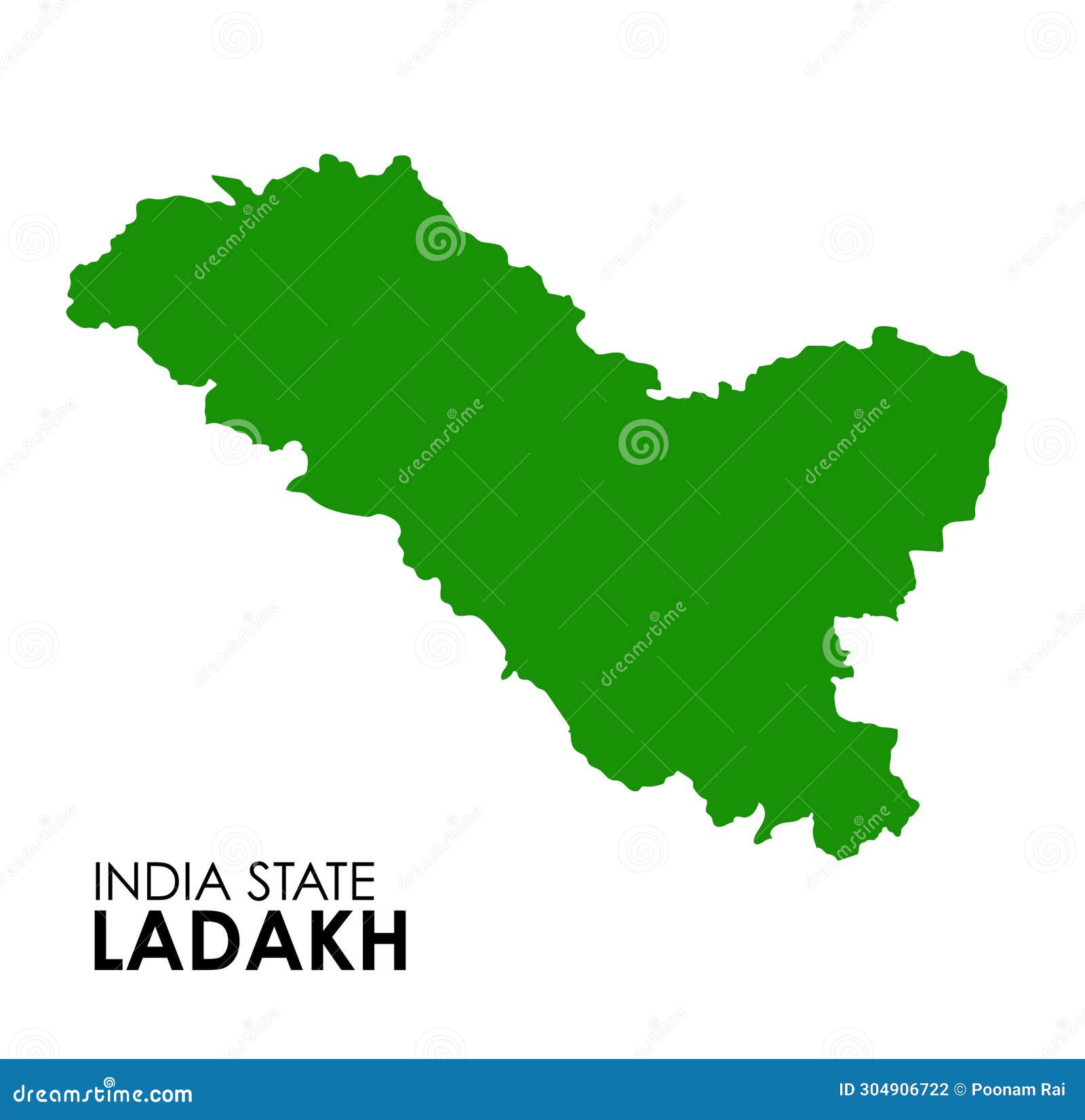 Ladakh Map Of Indian State. Ladakh Map Vector Illustration. Ladakh ...