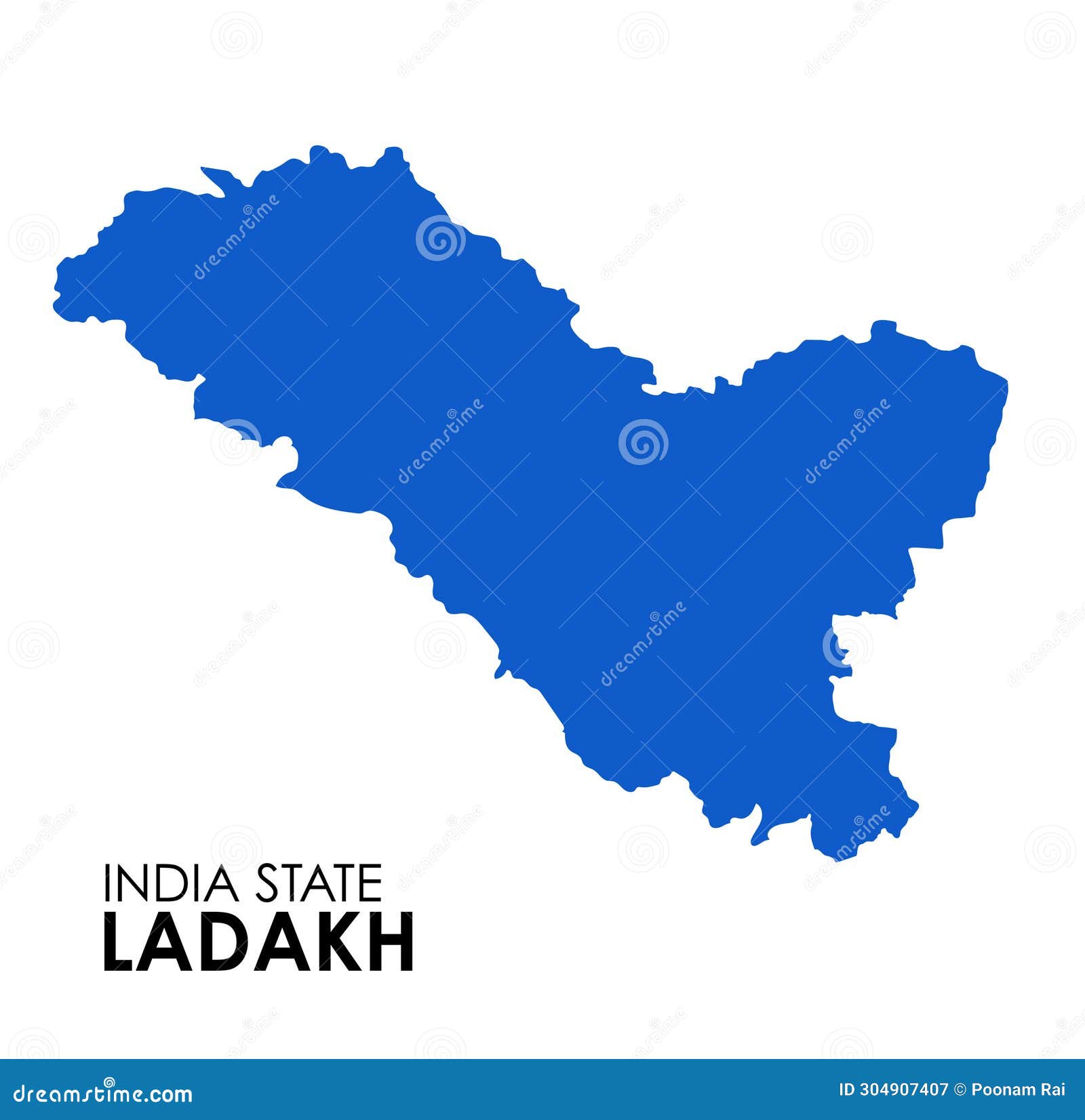 Ladakh Map Of Indian State. Ladakh Map Vector Illustration. Ladakh ...