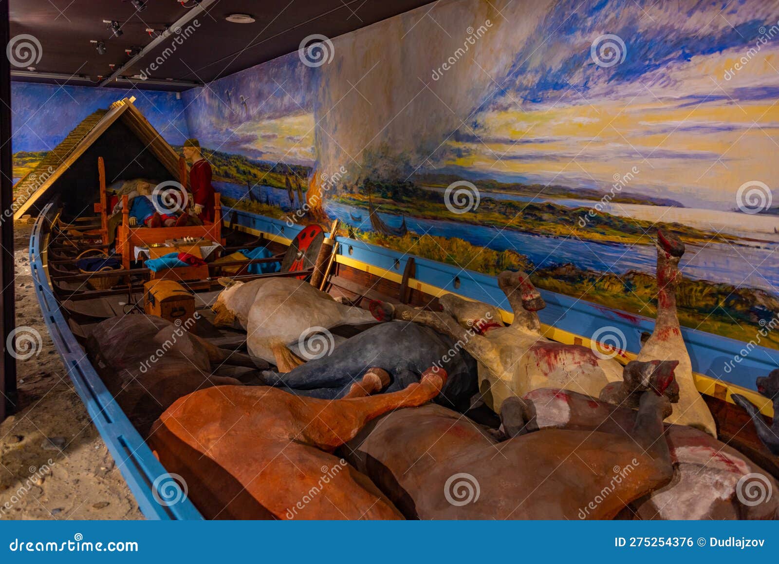 Ladby, Denmark, June 19, 2022: Exposition at Vikingemuseet Ladby ...