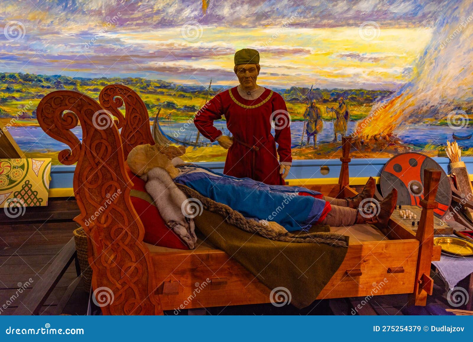 Ladby, Denmark, June 19, 2022: Exposition at Vikingemuseet Ladby ...