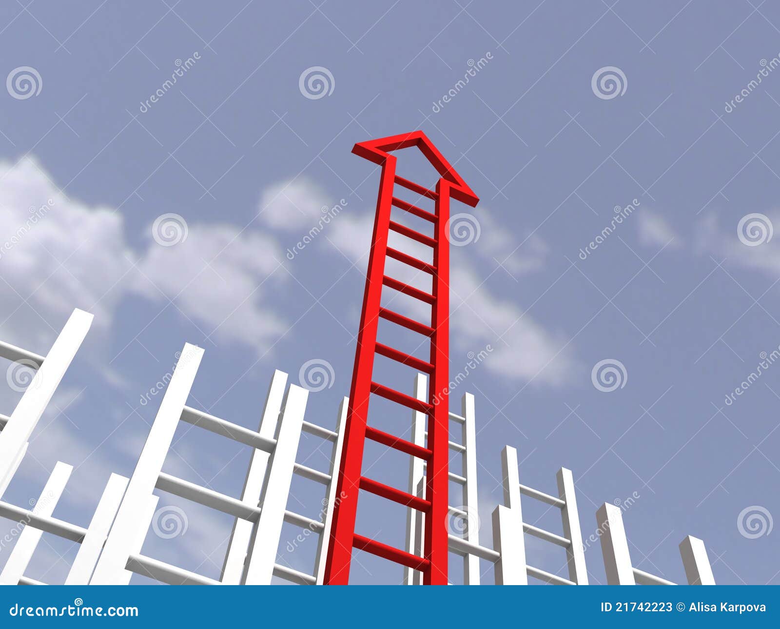 Ladder of Acheivment. Success and Persistence Stock Illustration ...