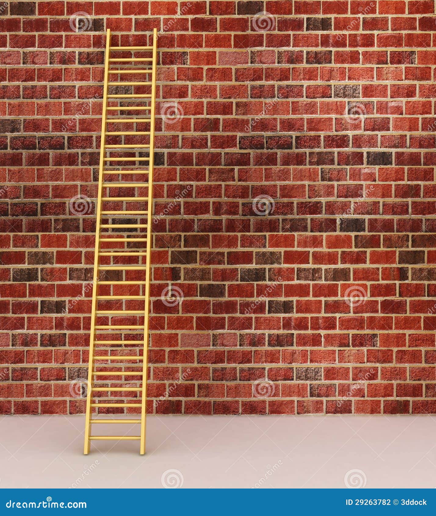 Ladder Against Near Old Wall Stock Illustration - Illustration of ideas ...