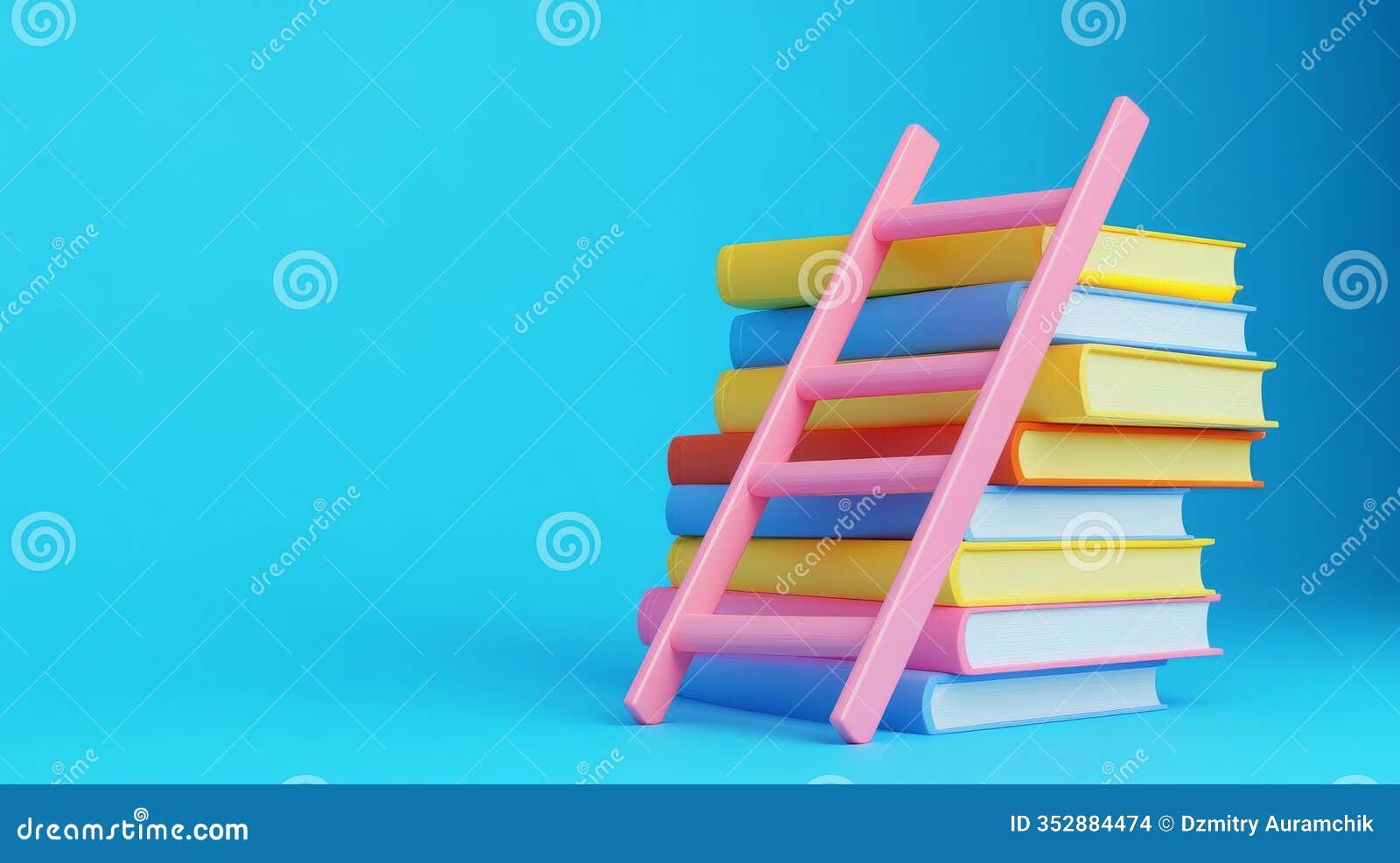 A Ladder Ascending To a Stack of Books Symbolizes Education ...