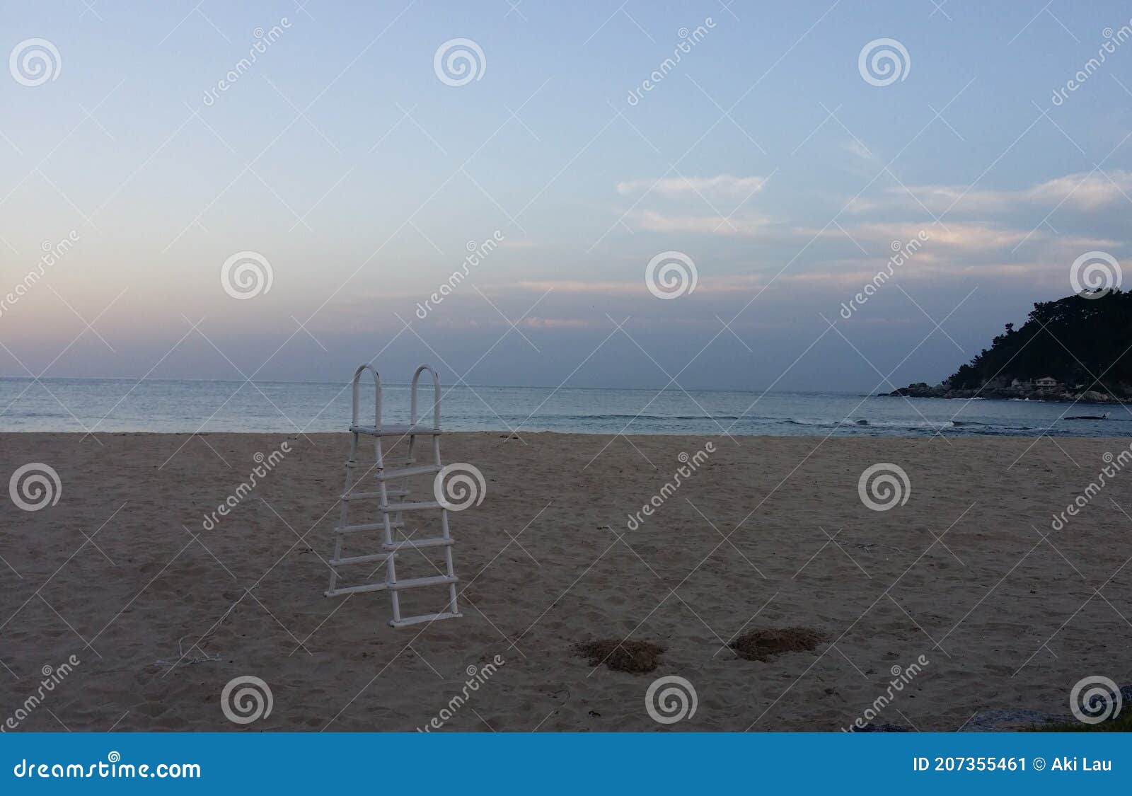Ladder on the beach stock image. Image of beach, skies - 207355461