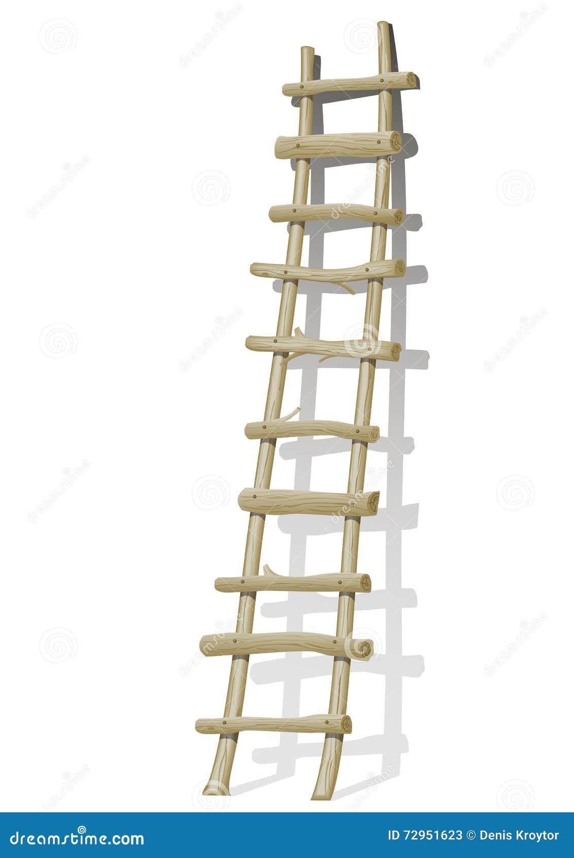 Ladder from Branches and Twigs Stock Vector - Illustration of carpenter ...