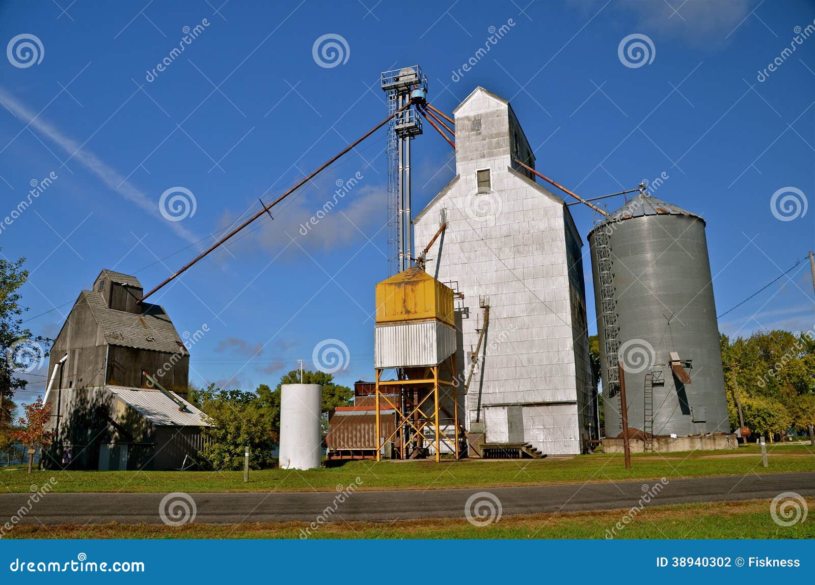 Ladder and Cage of a Grain Bin Stock Photo - Image of harvest ...