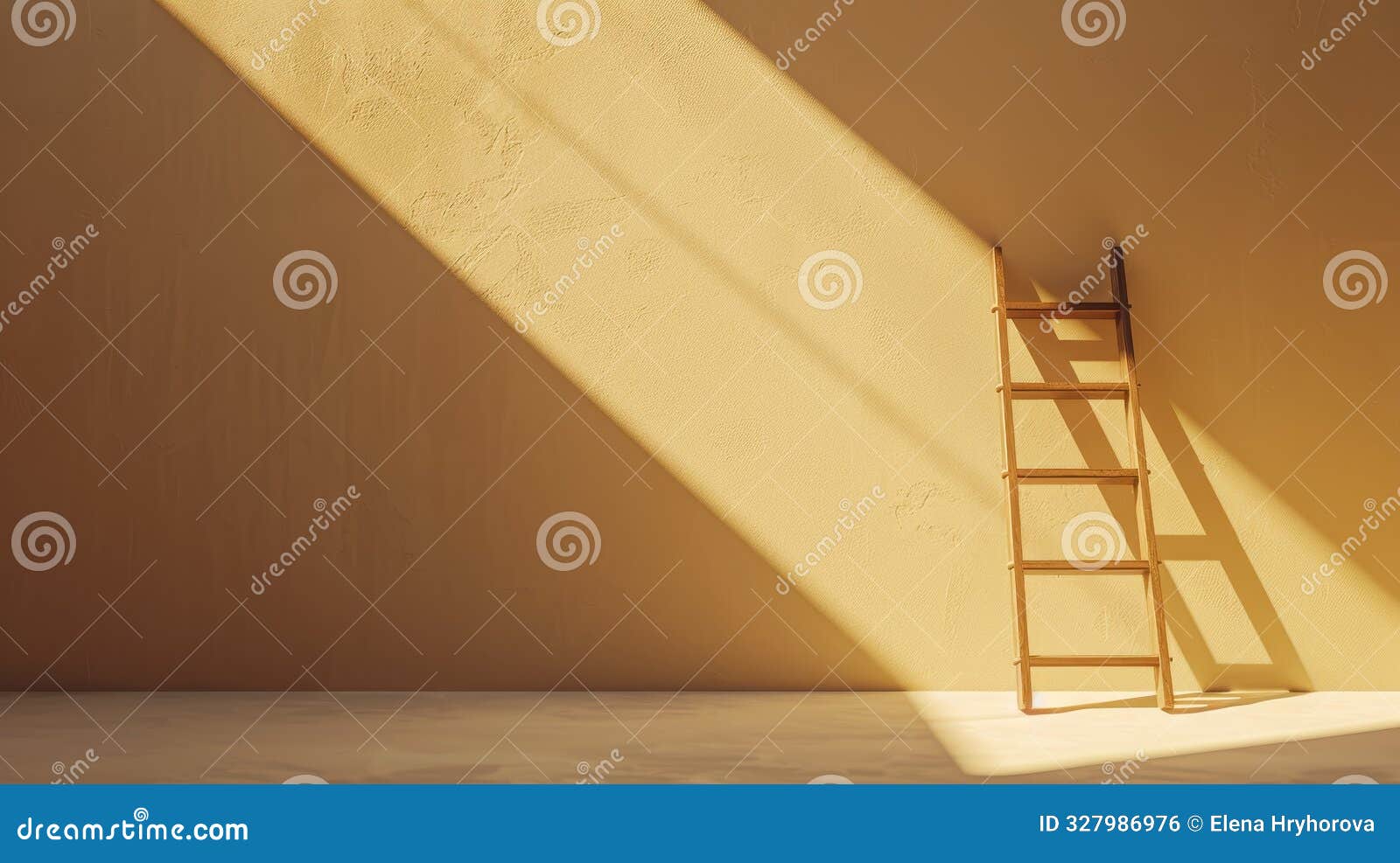 Ladder Casting Shadow on a Yellow Textured Wall Concept Progress Climb ...