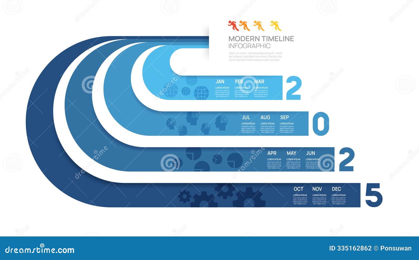 2025 Ladder Circular Steps Editable Infographic Design Template. Vector ...